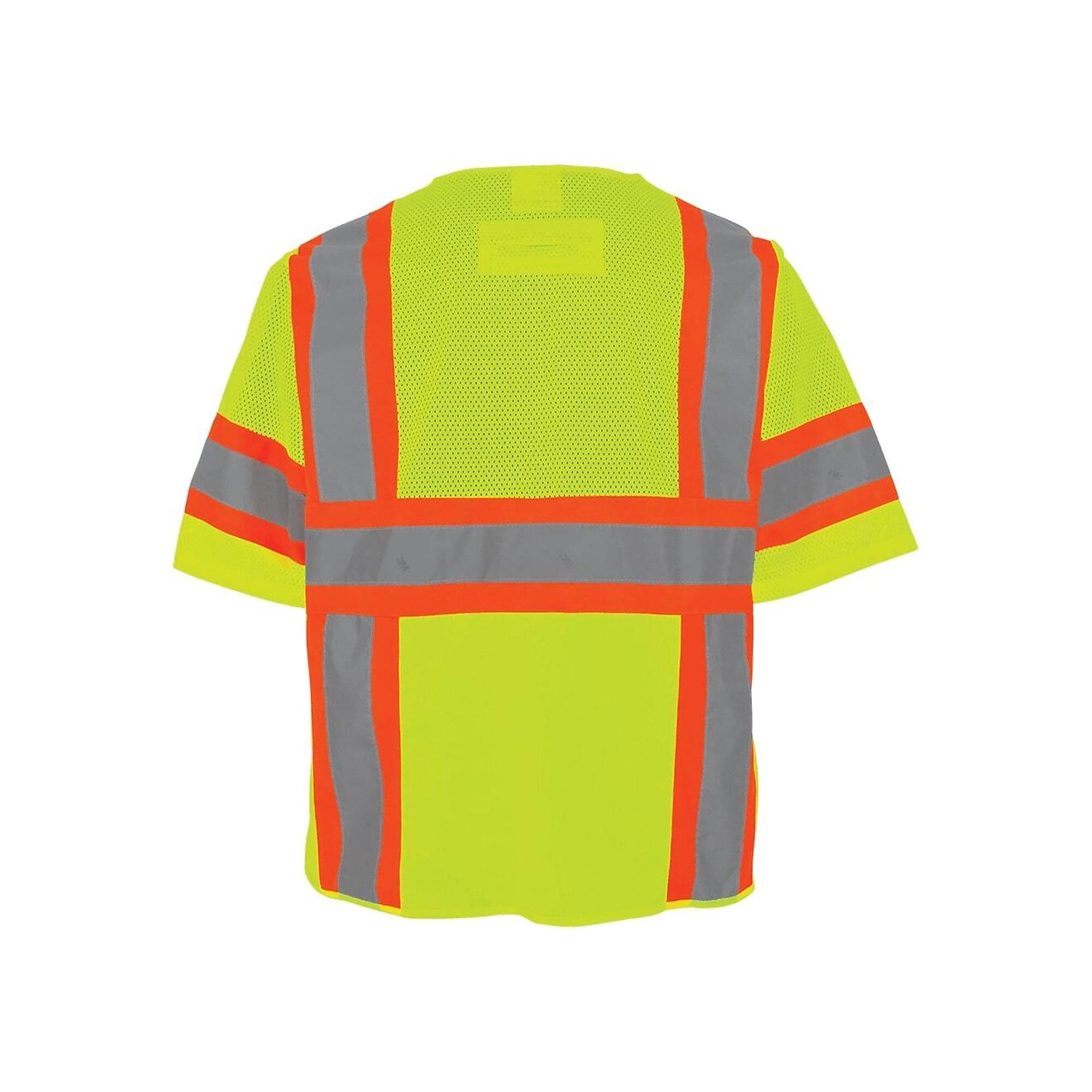 FrogWear, HV Yellow/Green, Class 3 Type R, 6 Pocket, Solid/Mesh Vest ...