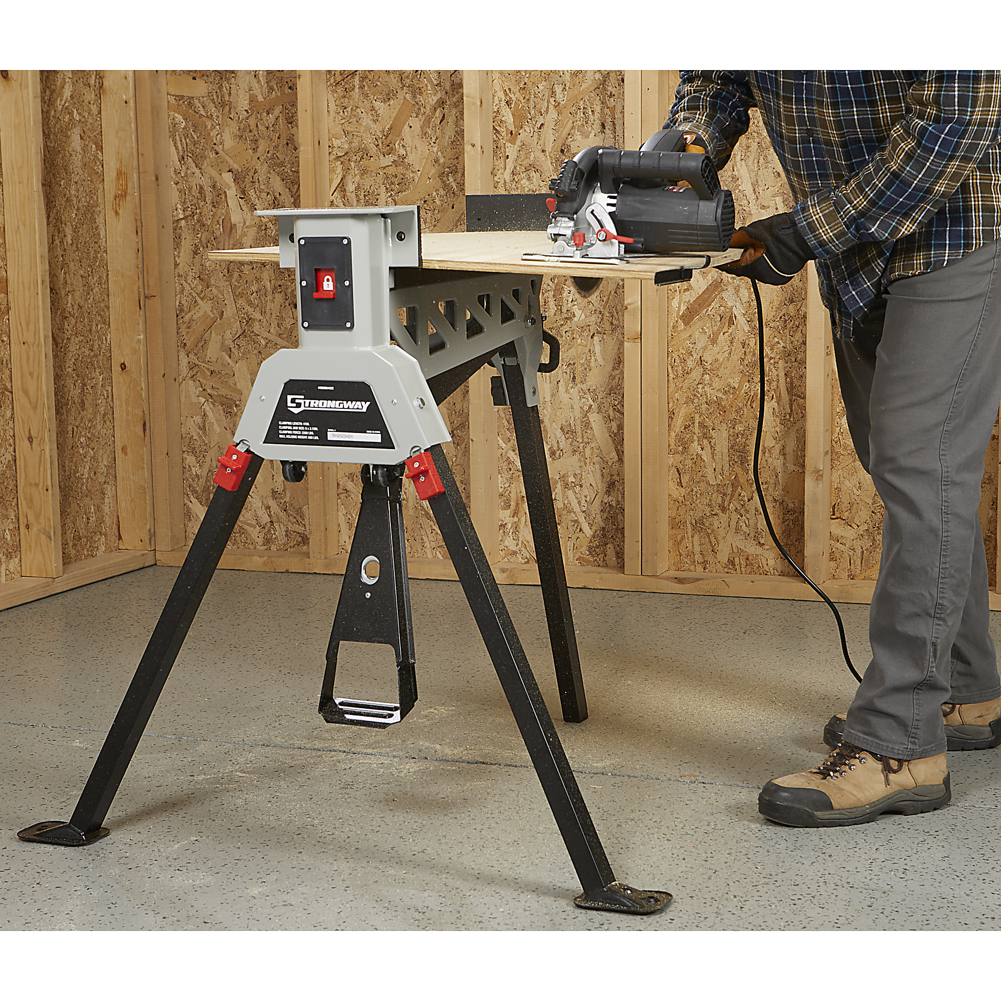 Strongway Clamping Sawhorse, Portable Workstation, 660-Lb. Capacity ...