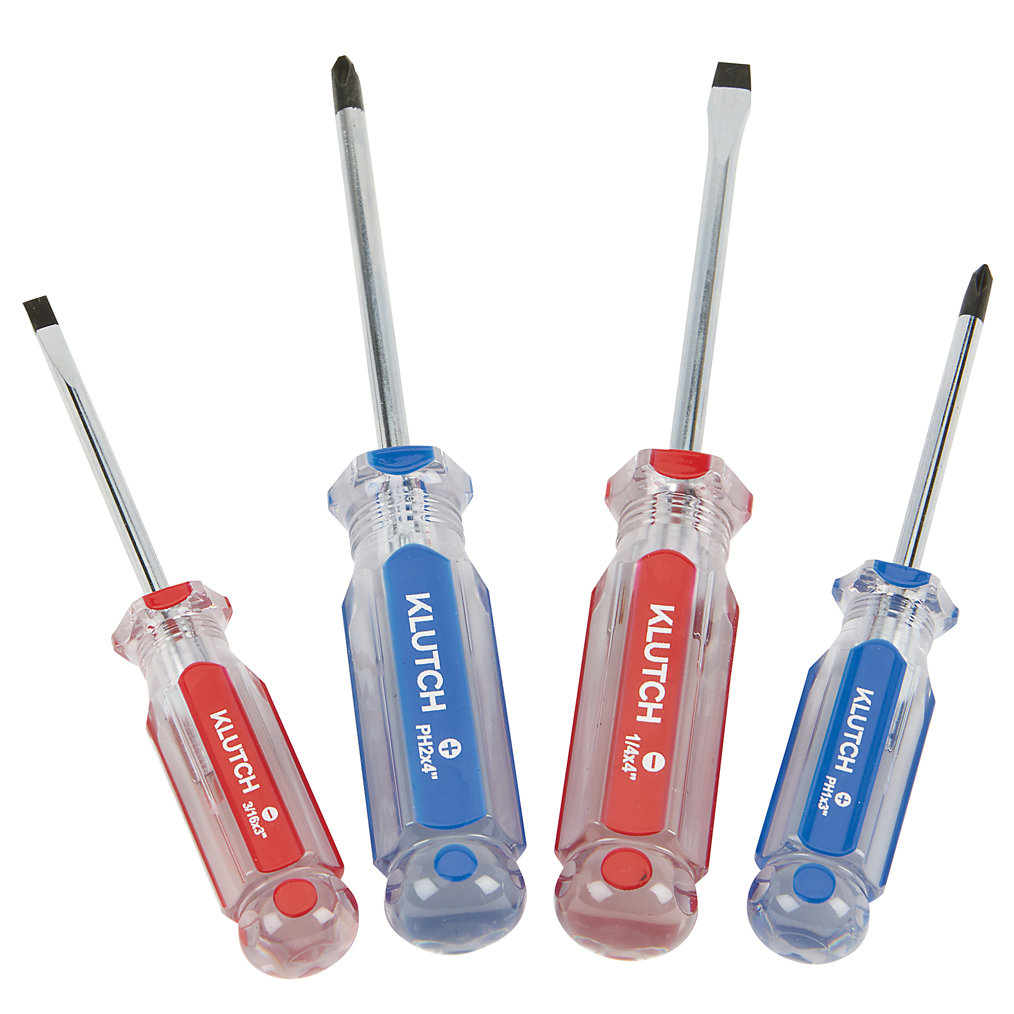 Klutch 4-Pc. Set of Assorted Screwdrivers with Acetate Handles ...