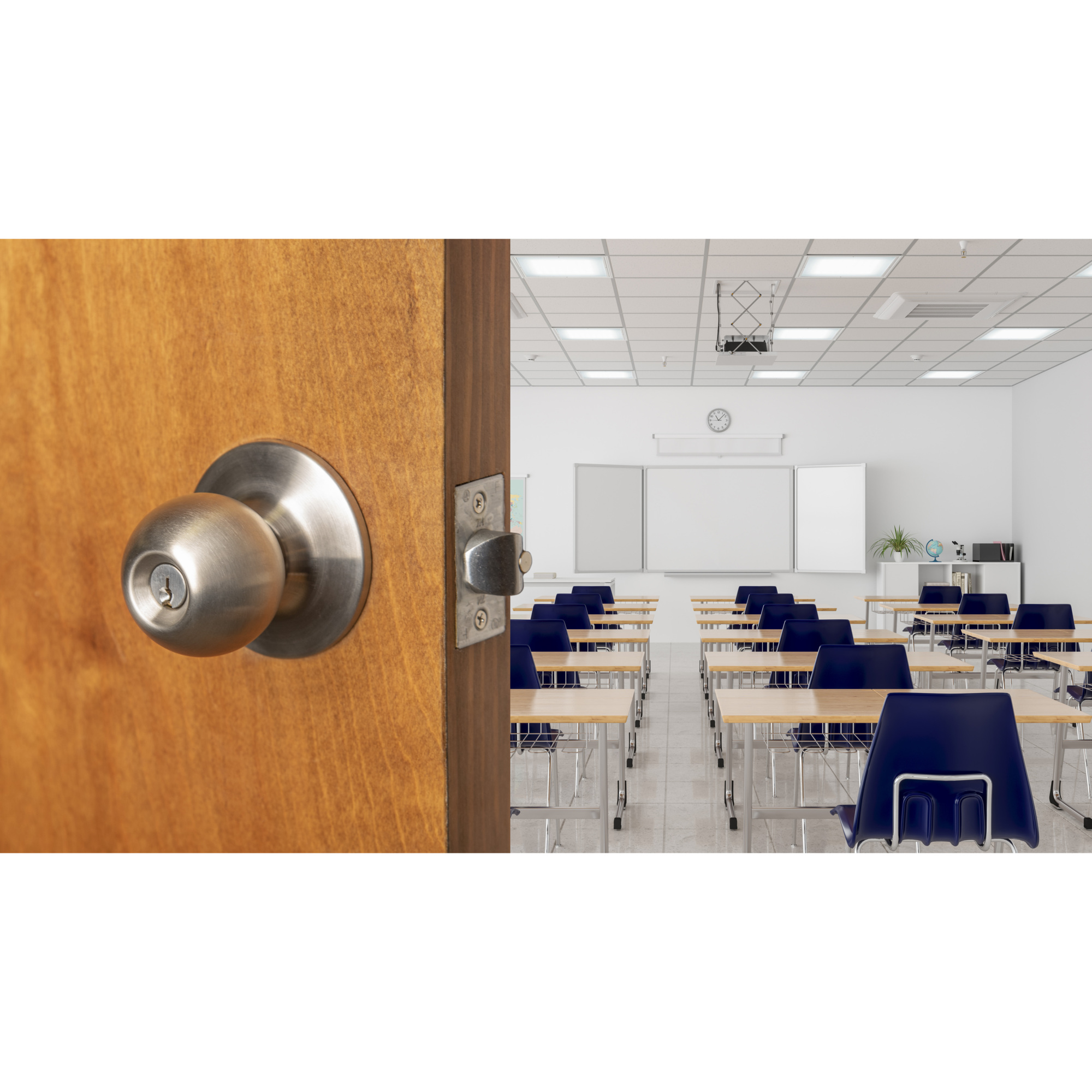 Trans Atlantic, Commercial Cylindrical Classroom Door Knob with Lock ...