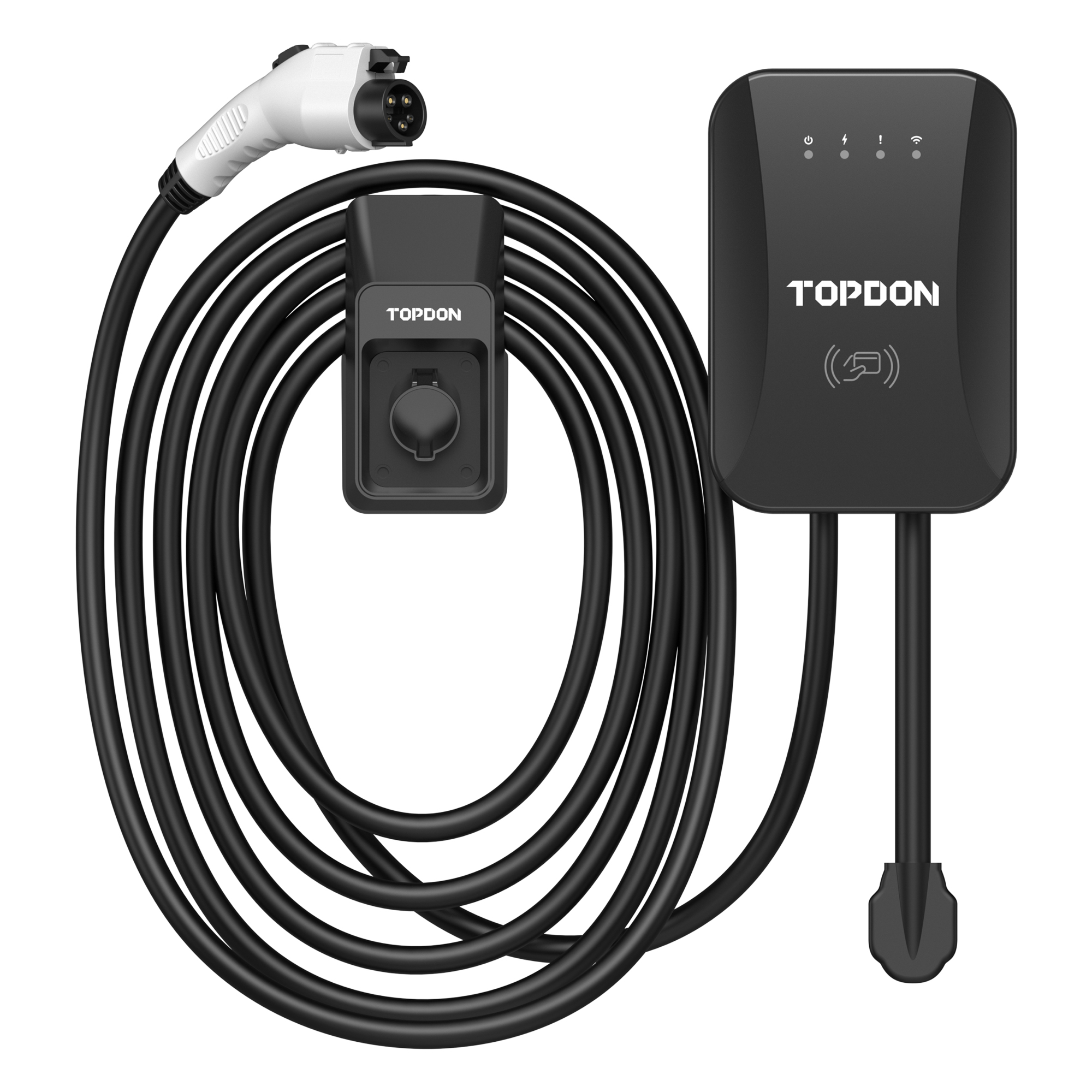 TOPDON PulseQ EV Charger - Level 2, RFID Reader, SAE J1772 Plug, NEMA14 ...