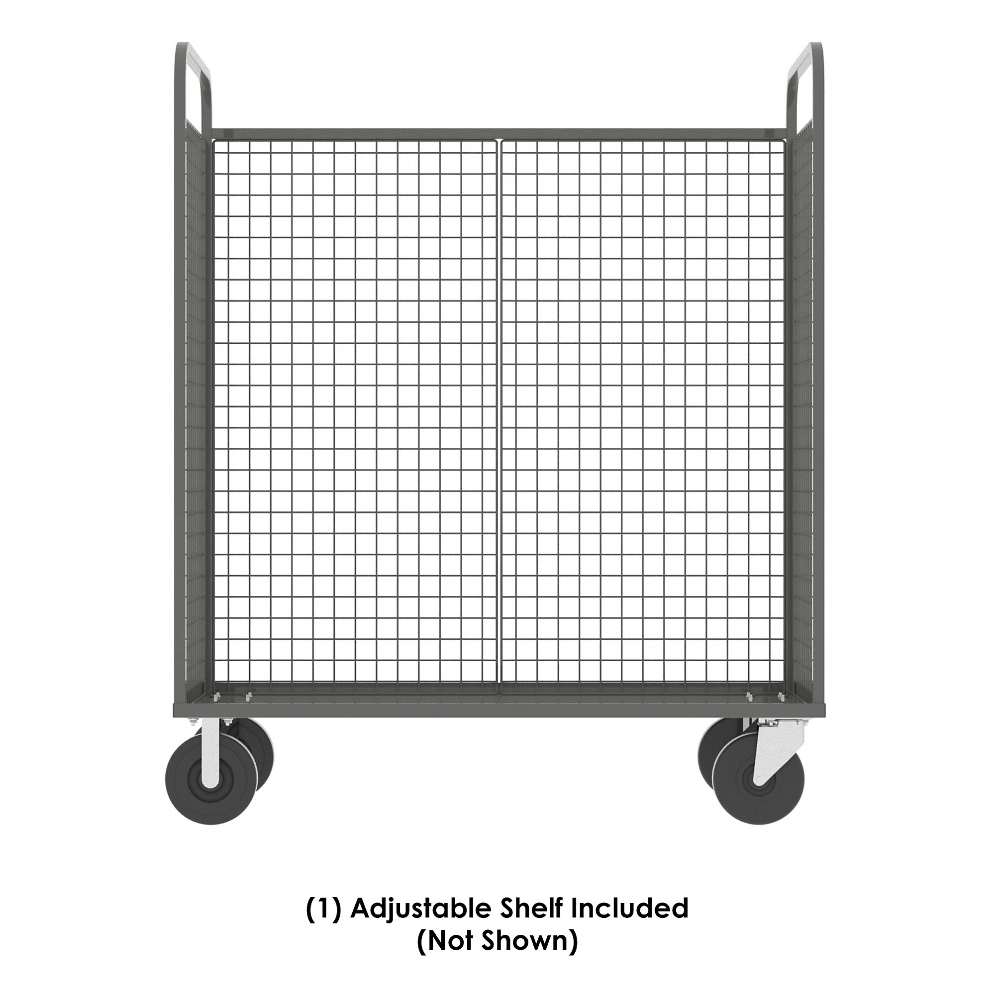Valley Craft, 3-Sided Stock Picking Cage Cart, 1 Shelf, Total Capacity ...