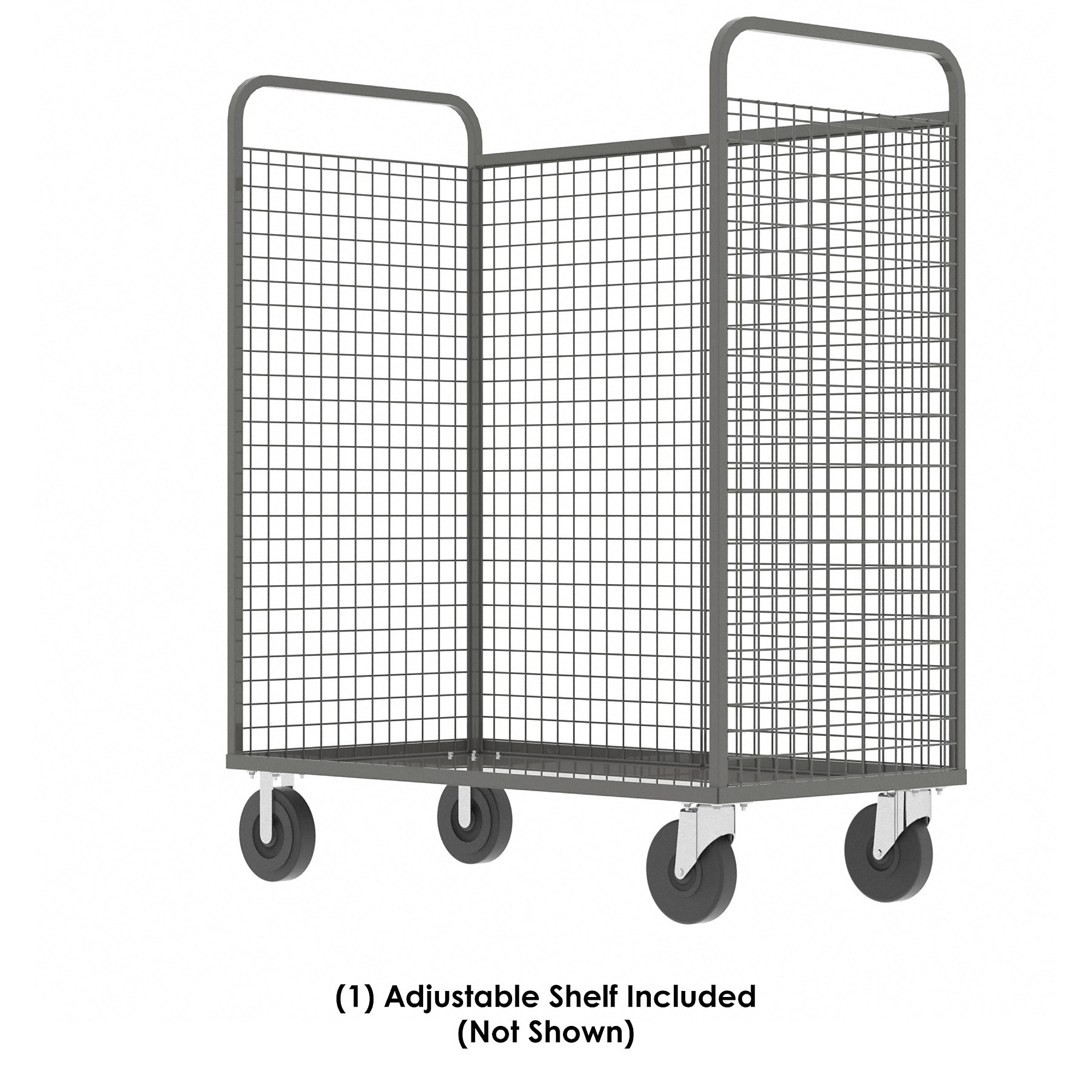 Valley Craft, 3-Sided Stock Picking Cage Cart, 1 Shelf, Total Capacity ...