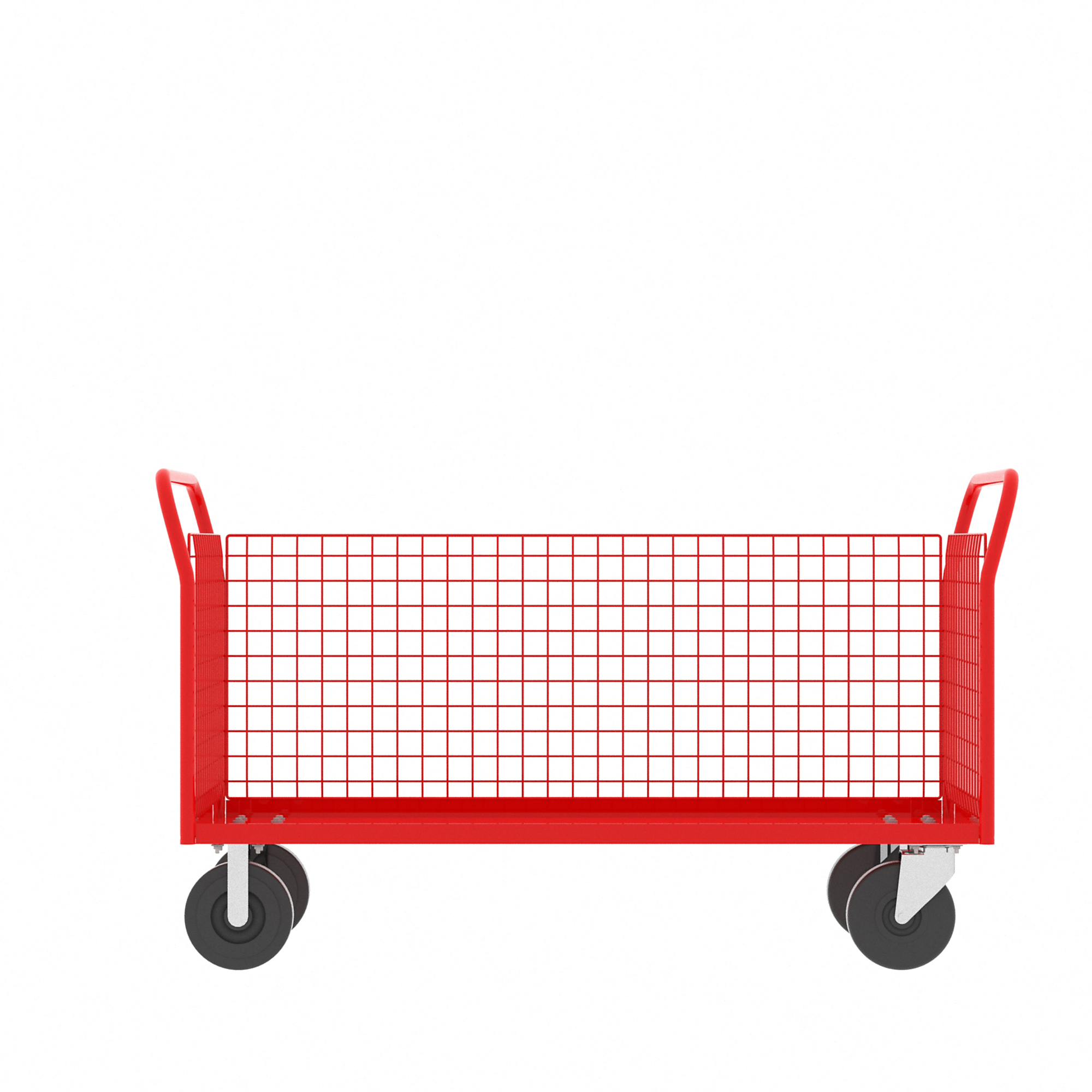 Valley Craft, 3-Sided Platform Cage Cart, Total Capacity 2000 lb ...
