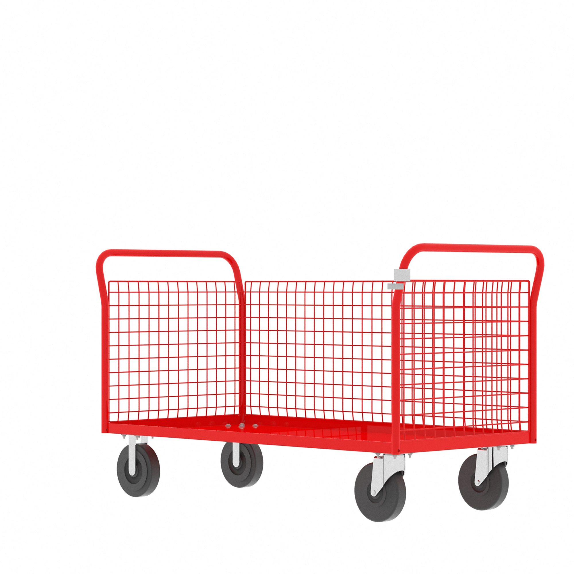 Valley Craft, 3-Sided Platform Cage Cart, Total Capacity 2000 lb ...