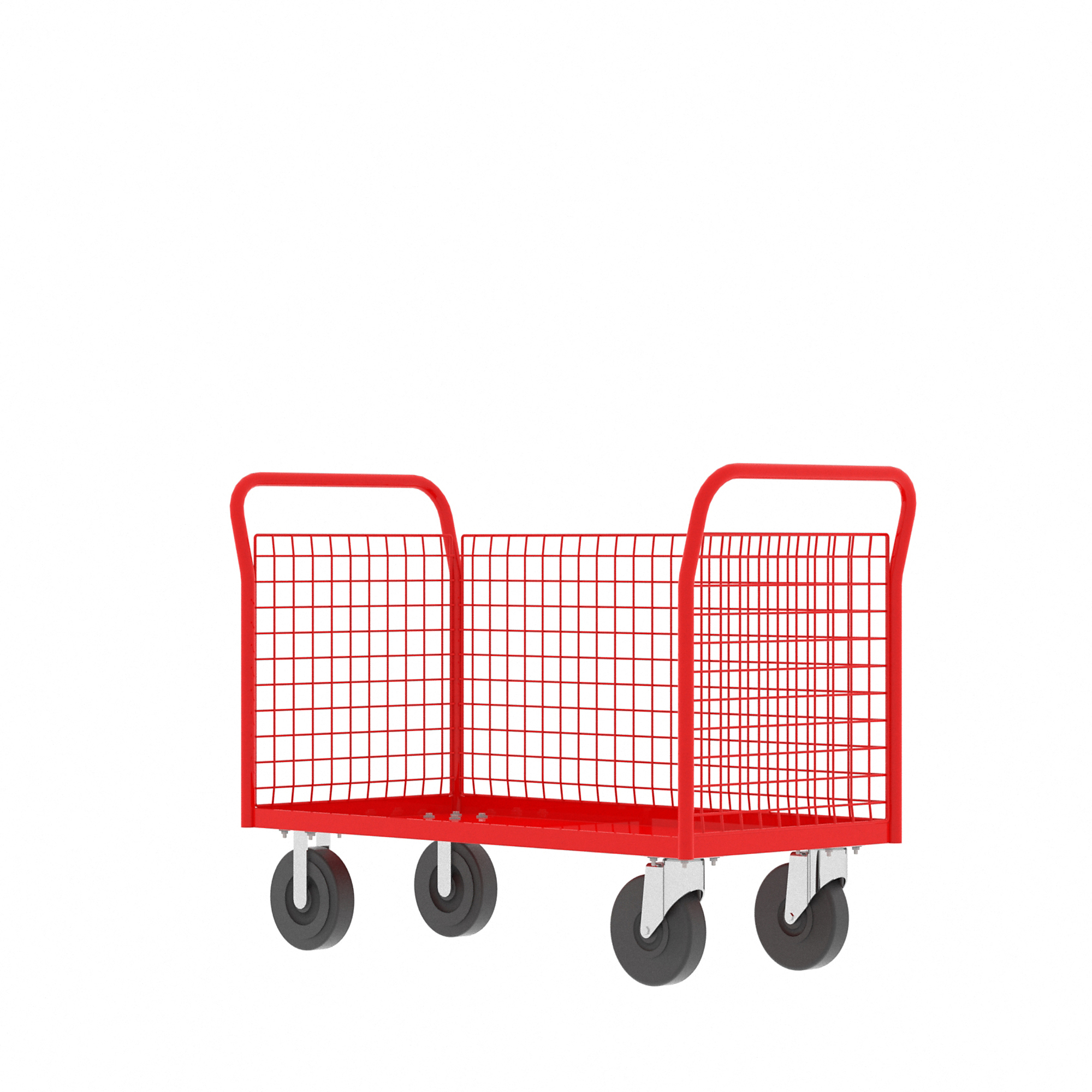 Valley Craft, 3-Sided Platform Cage Cart, Total Capacity 2000 lb ...