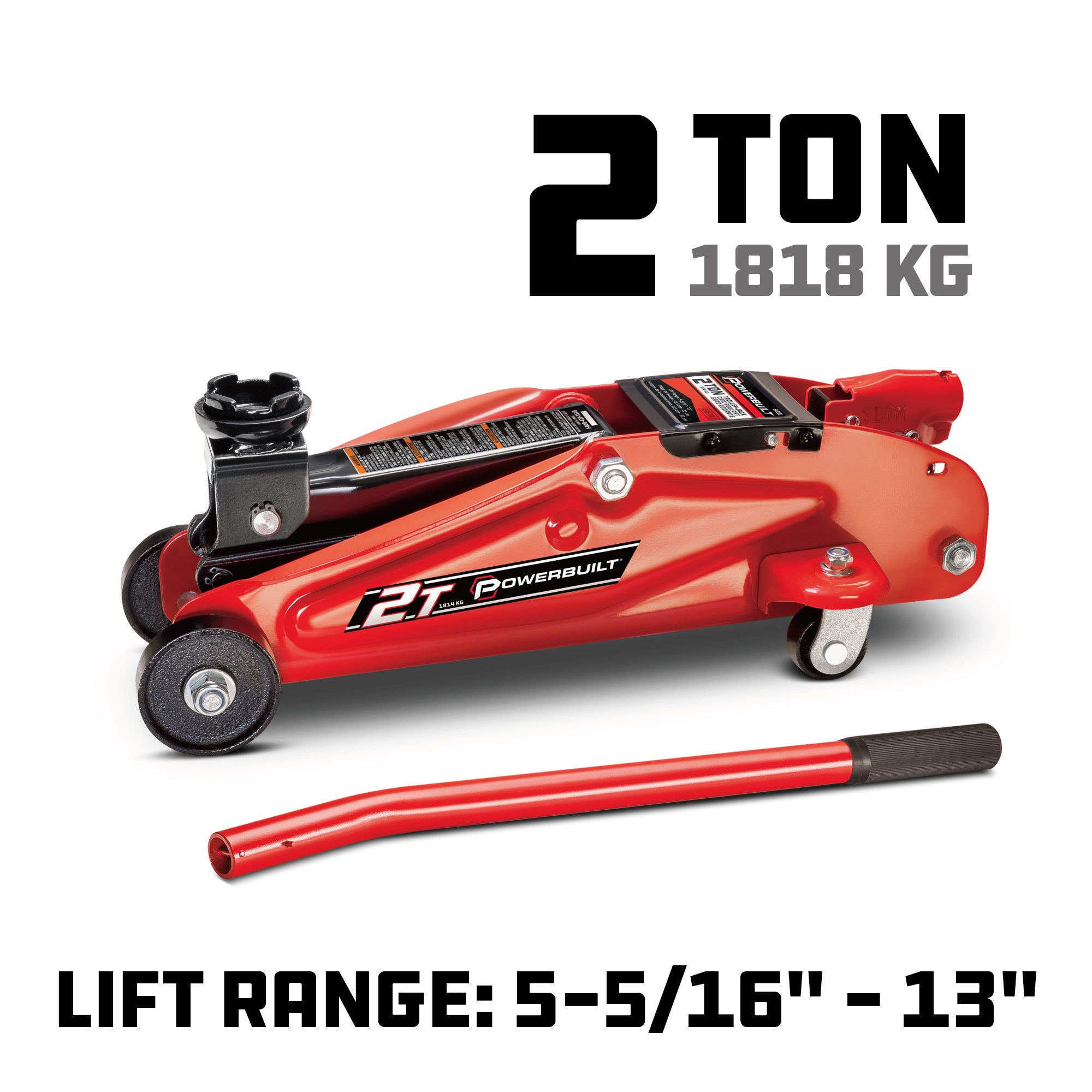 Powerbuilt, 2 Ton Trolley Floor Jack, Lift Capacity 2 Tons, Max. Lift ...