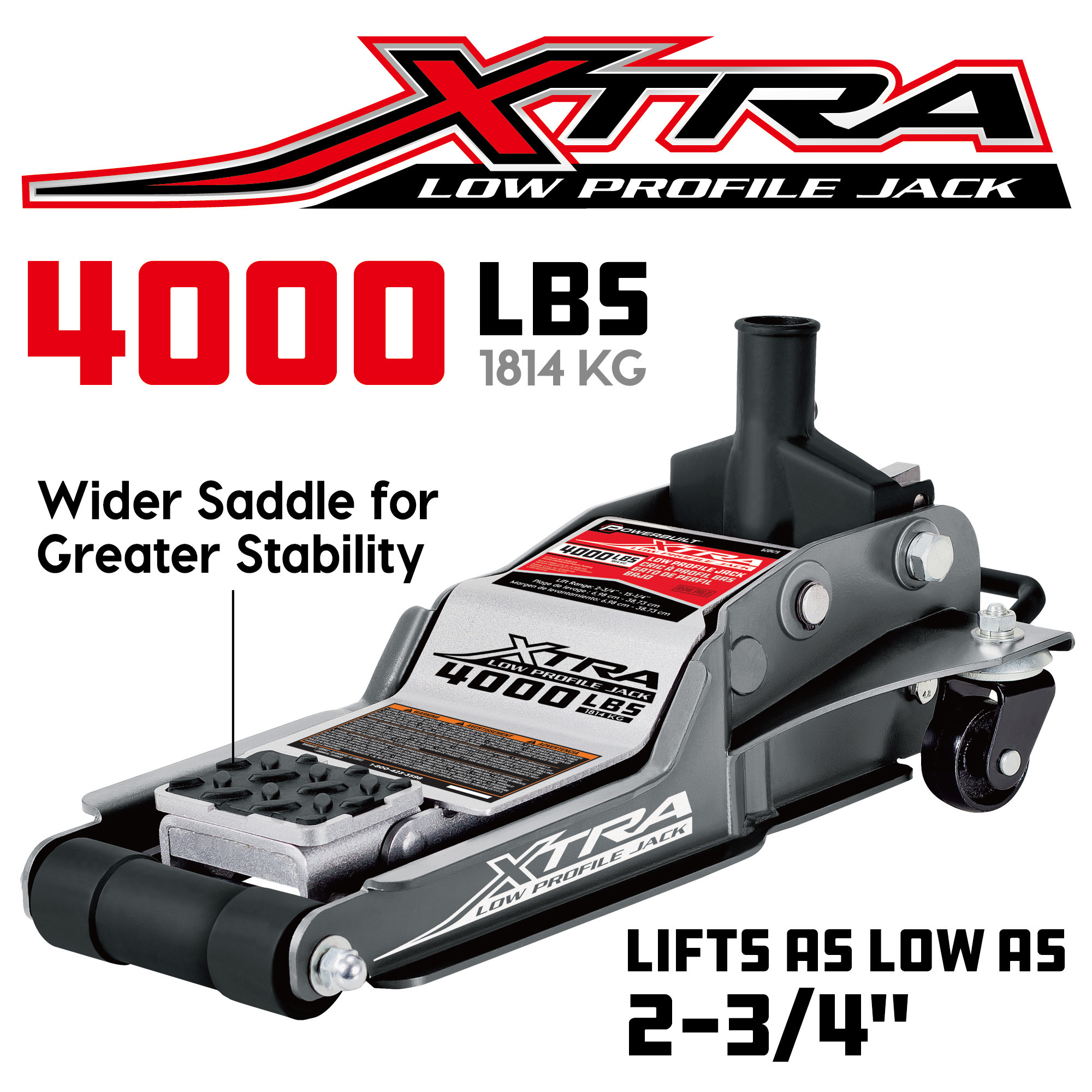 Powerbuilt, 2 Ton Xtra Low Profile Garage Jack, Lift Capacity 2 Tons ...