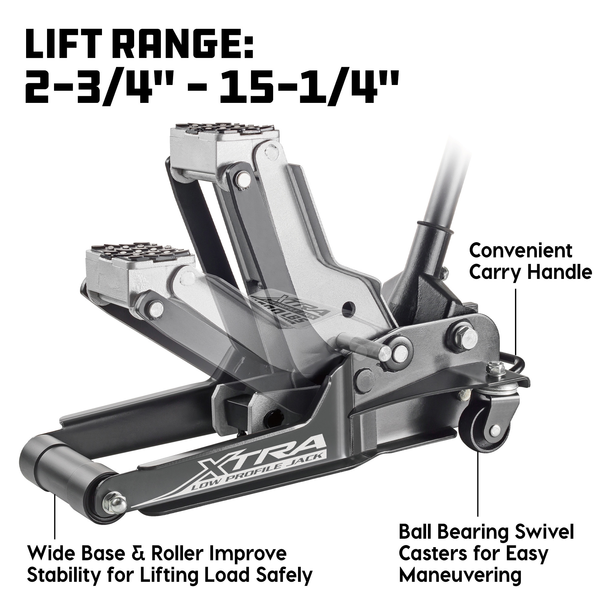 Powerbuilt, 2 Ton Xtra Low Profile Garage Jack, Lift Capacity 2 Tons ...