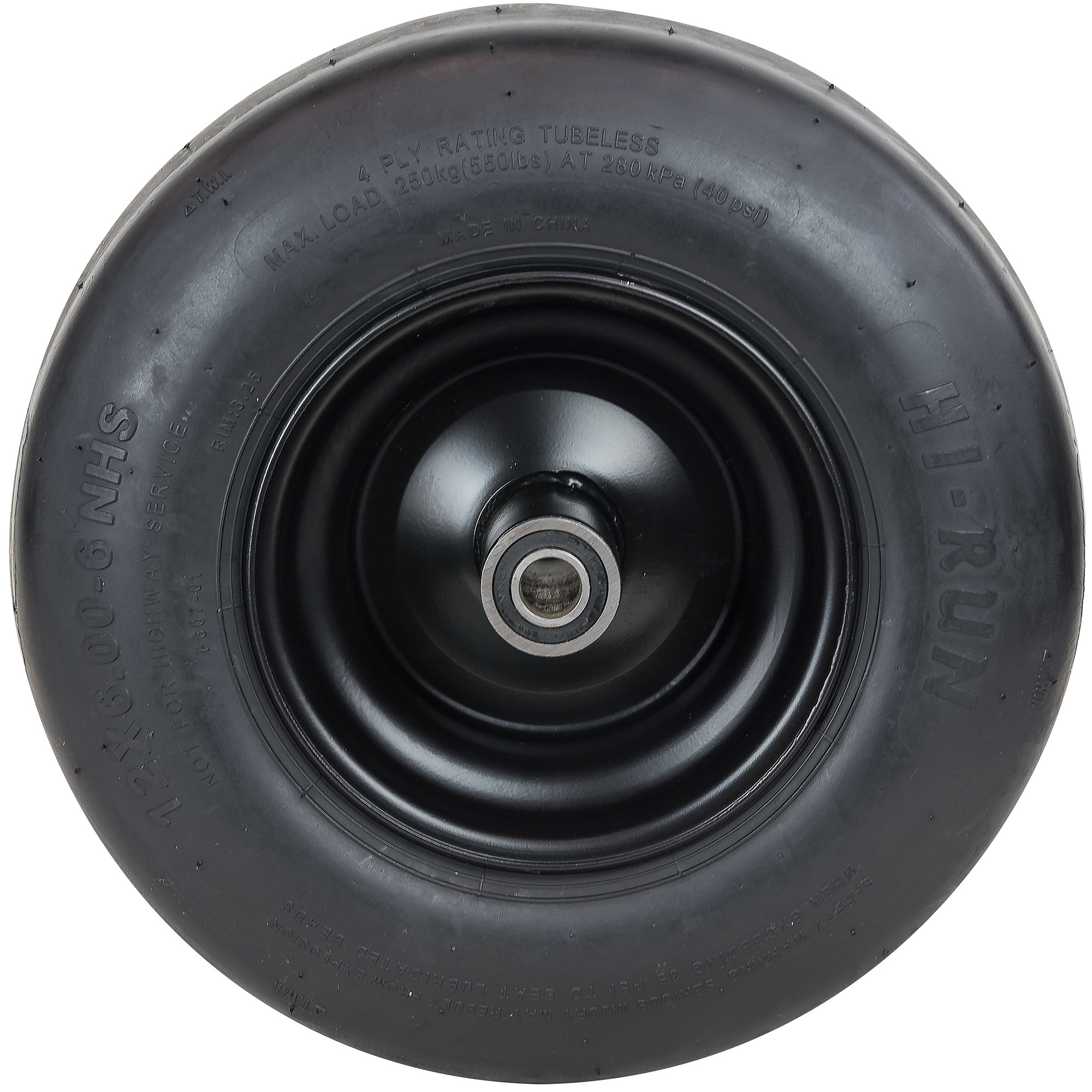 HI-RUN, LG Tire Assembly, Black Rim, Tire Size 12X6-6 Load Range Rating ...