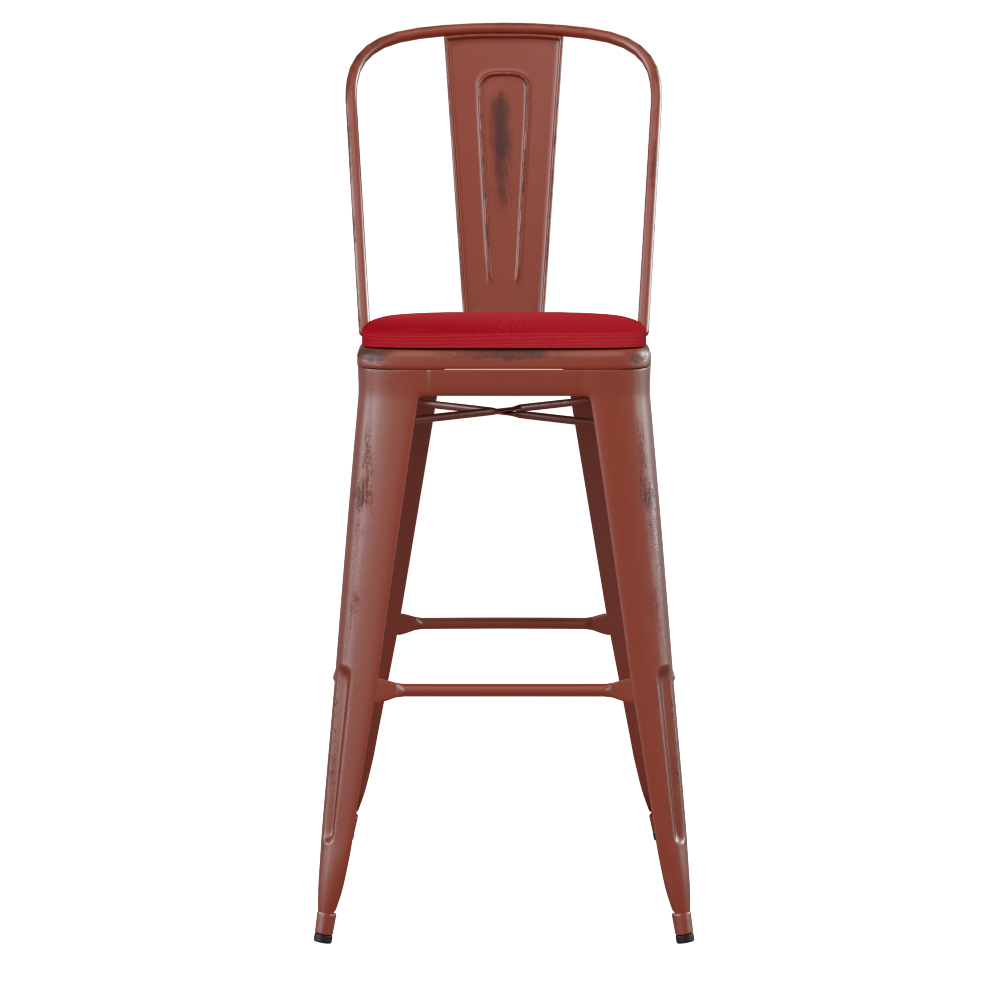 Flash Furniture, Red Metal Stool with Gray Poly Seat, Included (qty.) 1 ...
