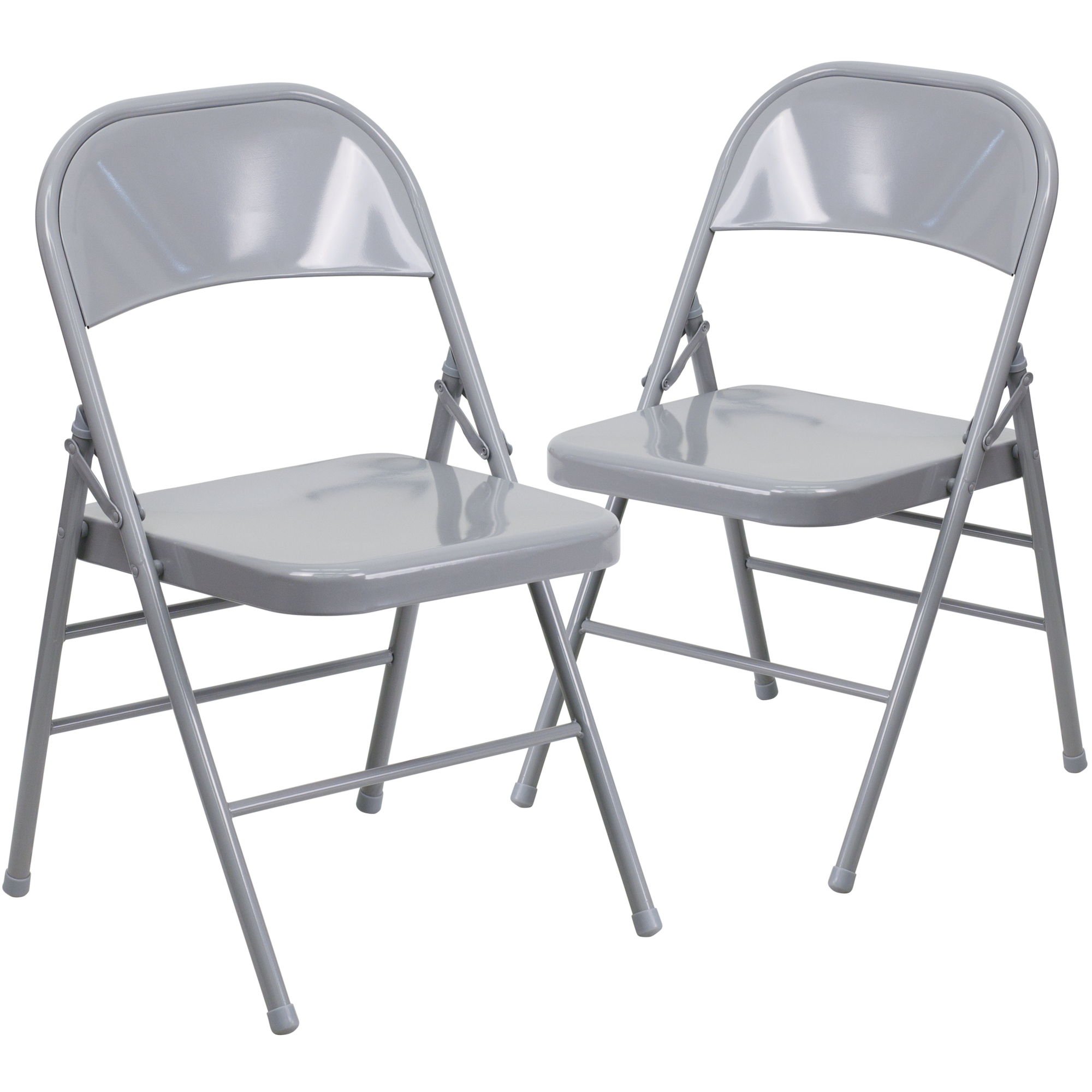 Flash Furniture, Triple Braced Double Hinged Gray Folding Chair ...
