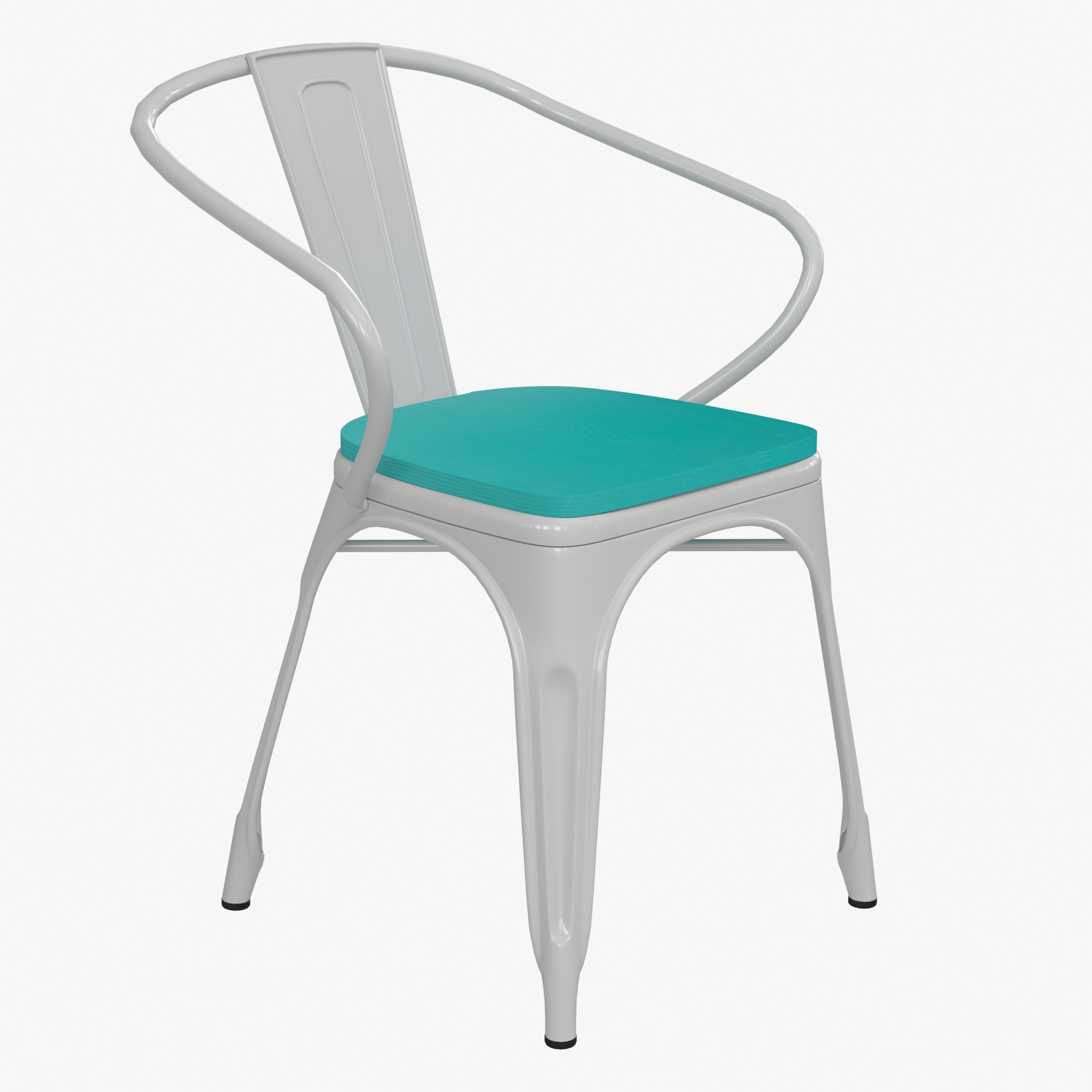 Flash Furniture, White Metal Stack Chair with Mint Poly Resin Seat ...