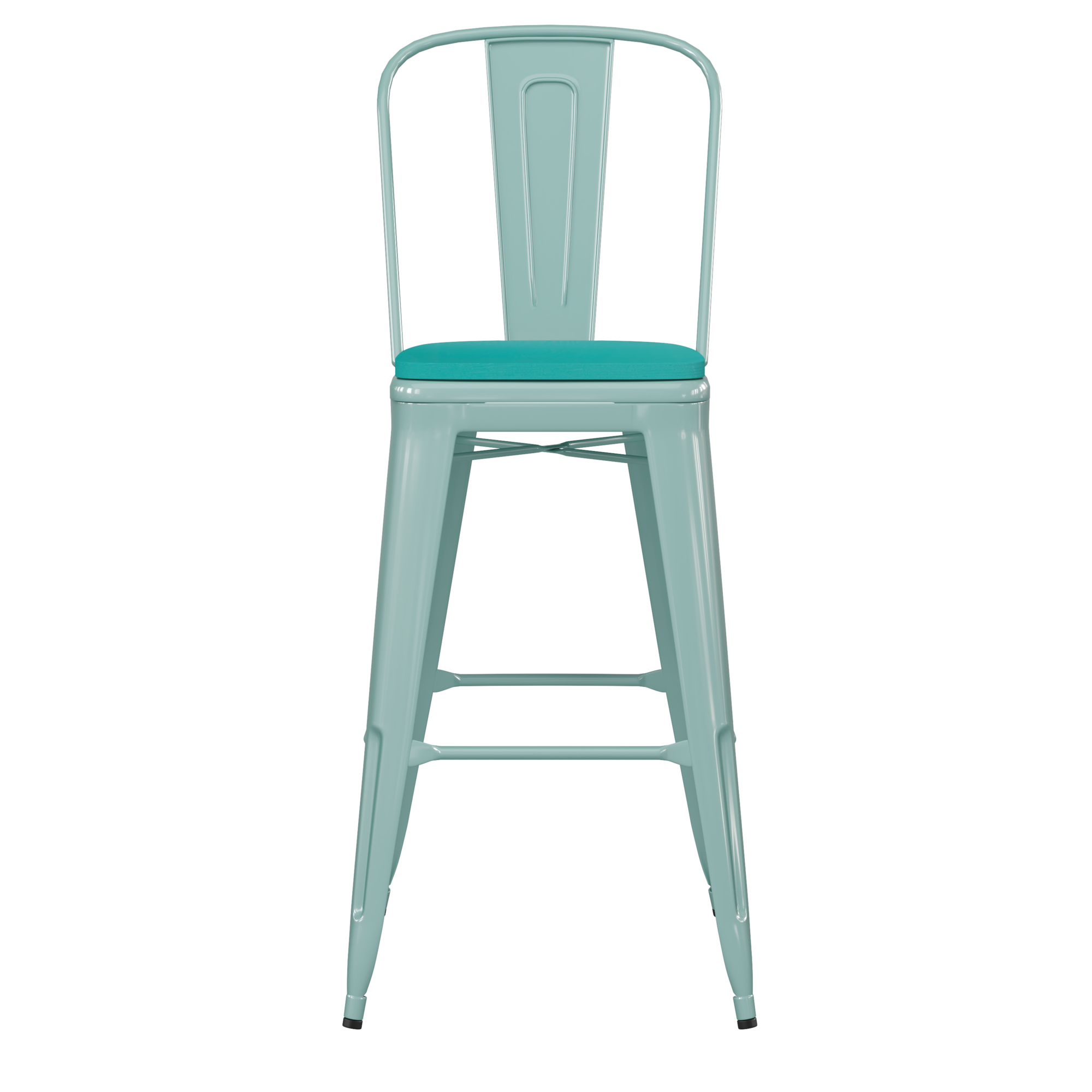 Flash Furniture, Mint Green Metal Stool with Mint Poly Seat, Primary ...