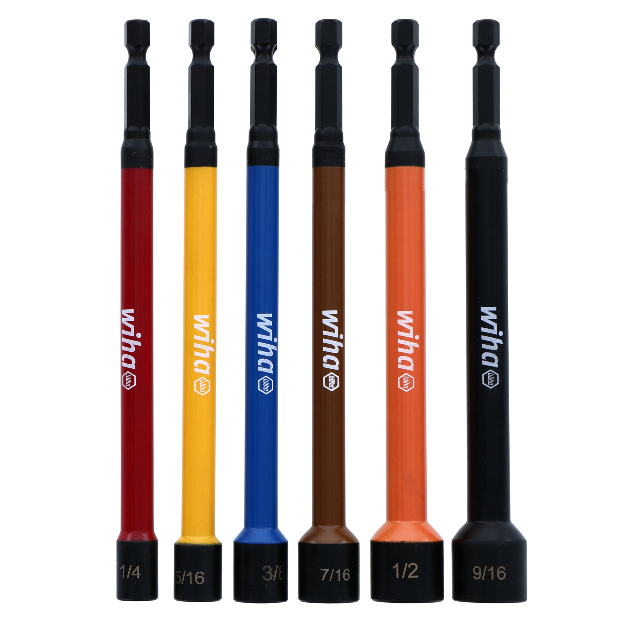 Wiha, 6PC Color Coded Magnetic Nut Setter SAE Set, Model# 70486 ...