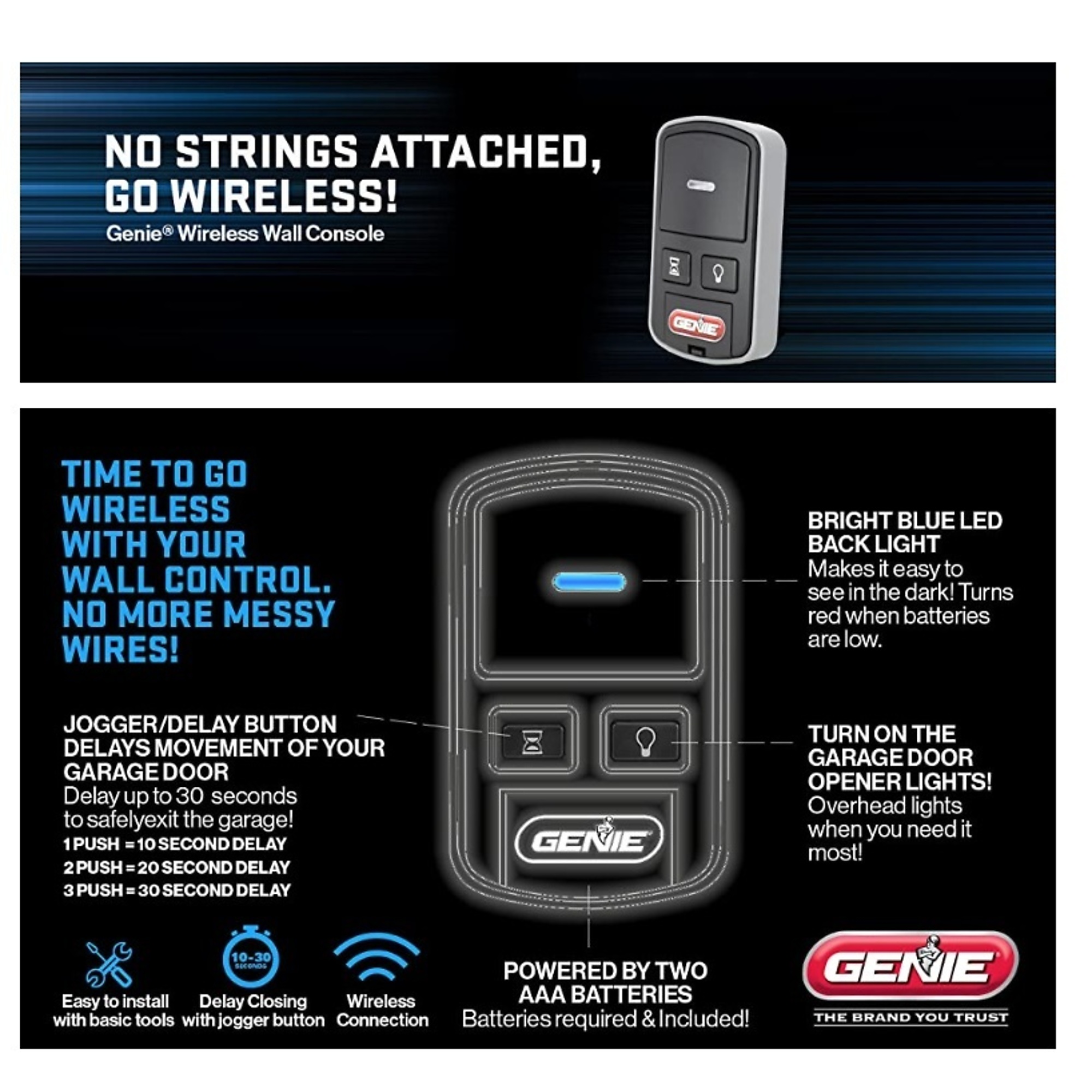 Genie Company, Wall Mount Garage Door Opener w Wi-Fi, Model# ?6172H-O ...