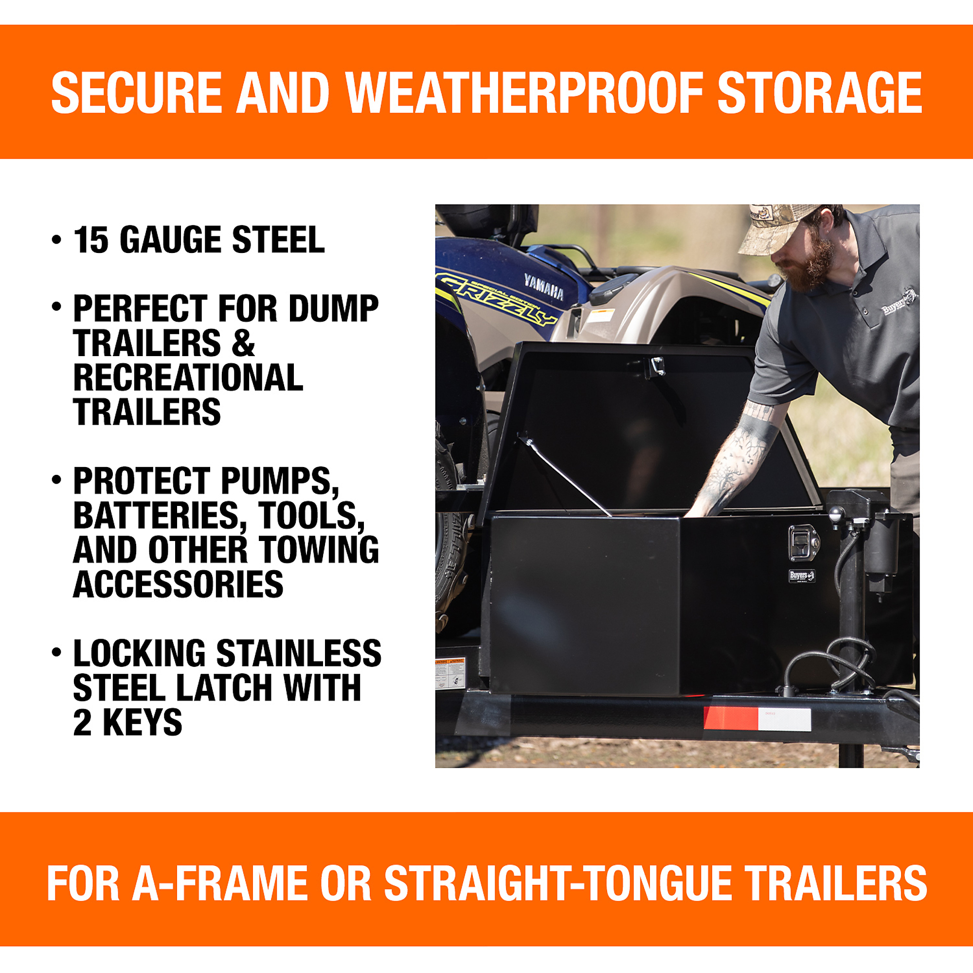 Buyers Products, 31in. Wide Gloss Black Dump Trailer Pump Box, Width 17 ...