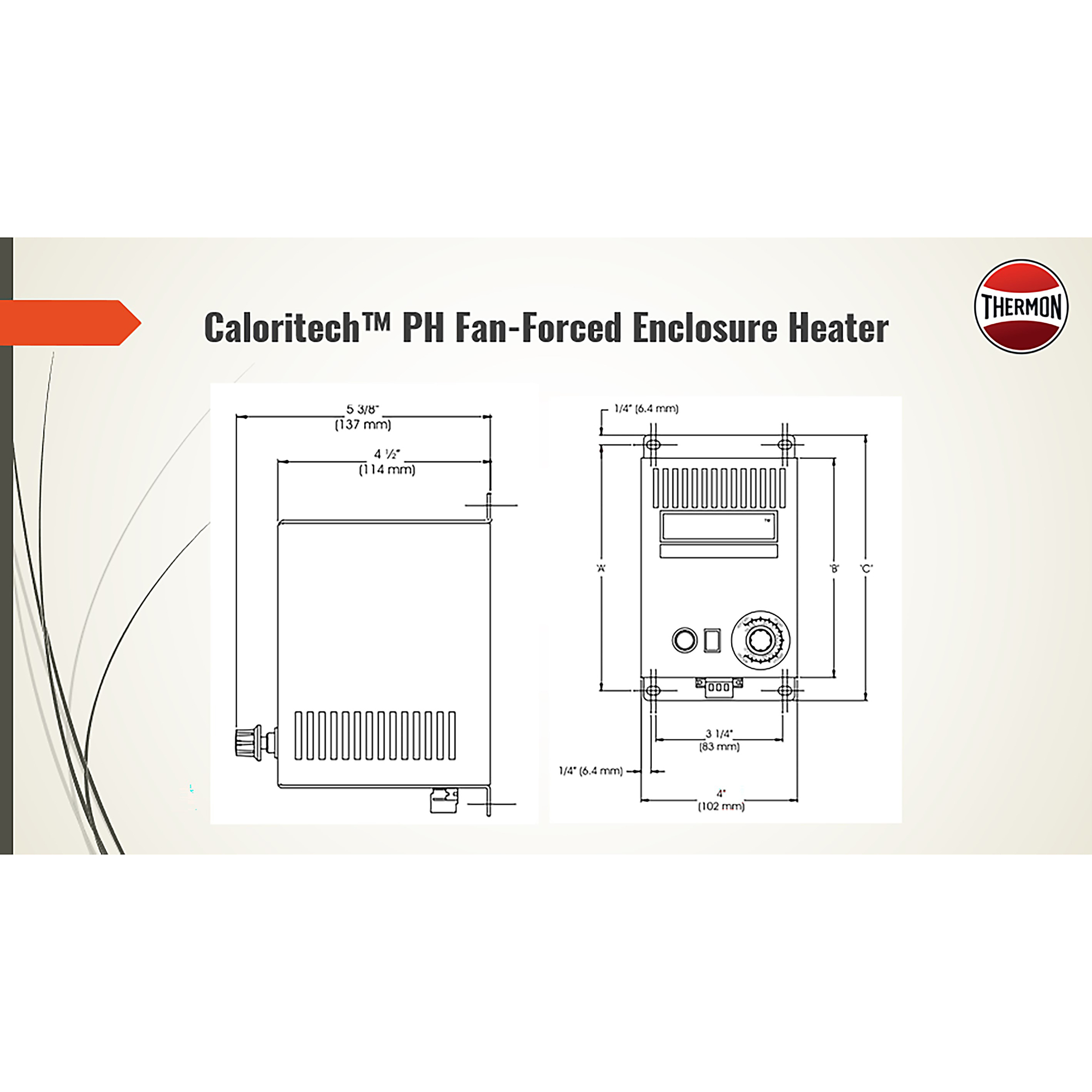 Caloritech, PH Series 120V 1O 125W, Heat Type Convection, Heat Output ...