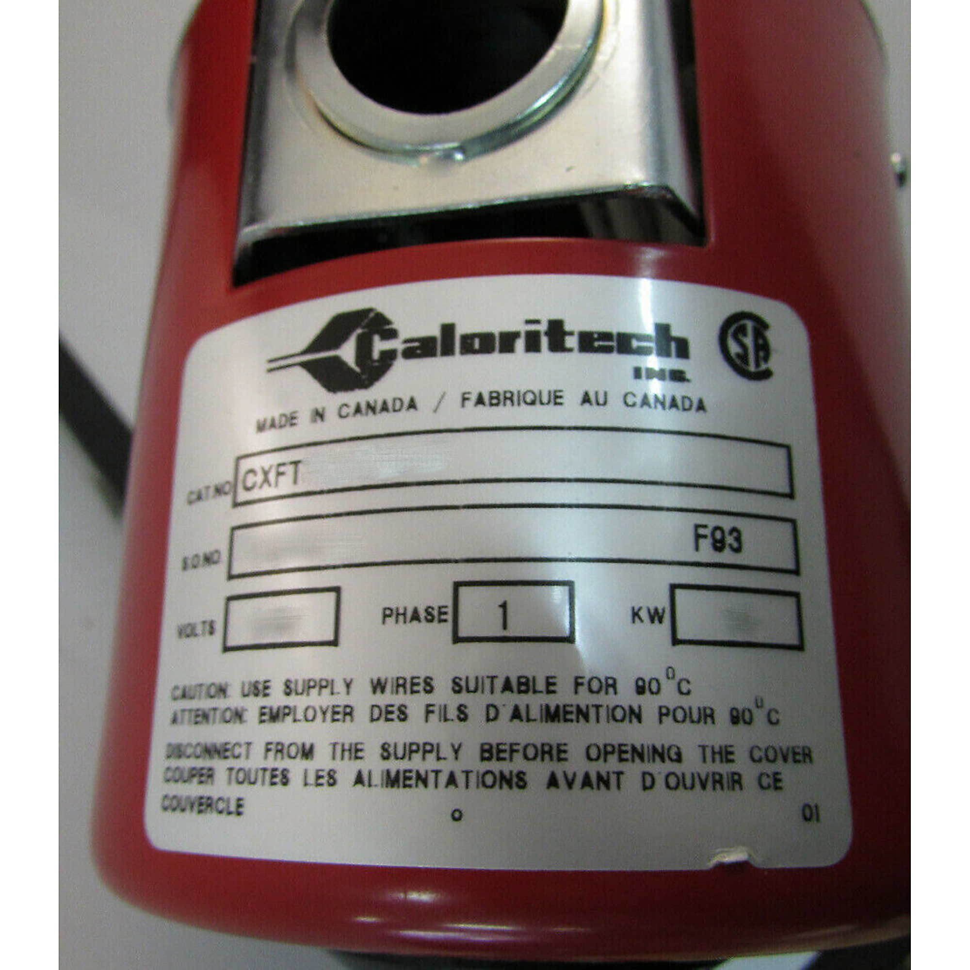 Caloritech, CXF Series c/w Tstat 240V 1O 1.5 kW, Heat Type Convection ...