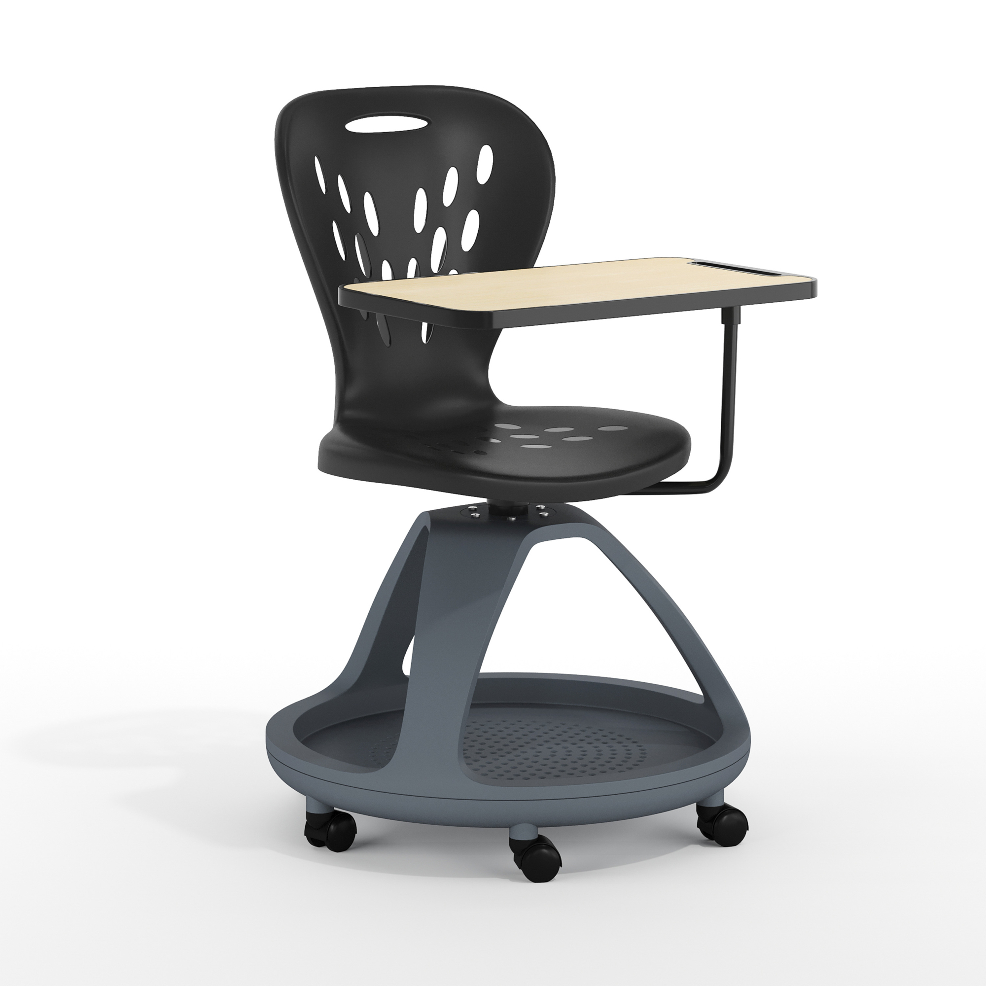 Flash Furniture, Black Mobile Desk Chair - 360° Tablet Rotation ...