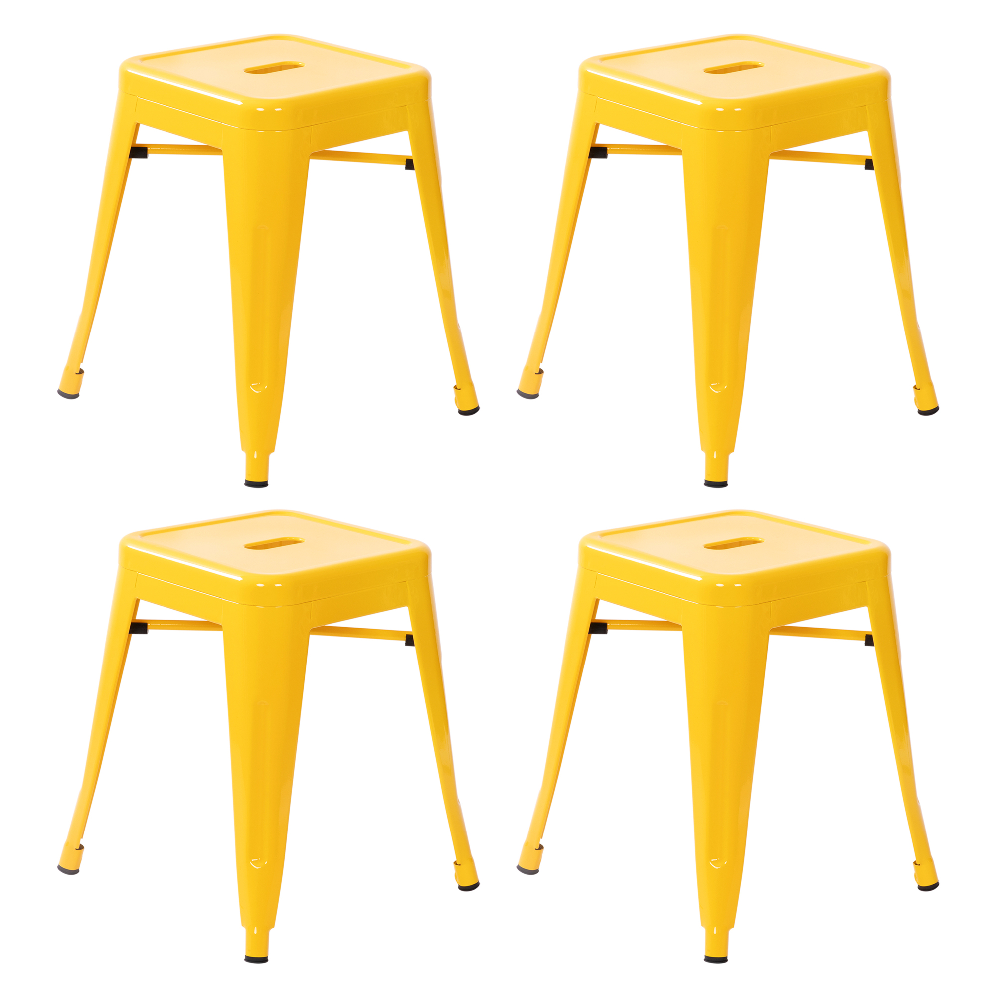 Flash Furniture, 4 Pack 18in. Yellow Metal Stool, Included (qty.) 1 ...