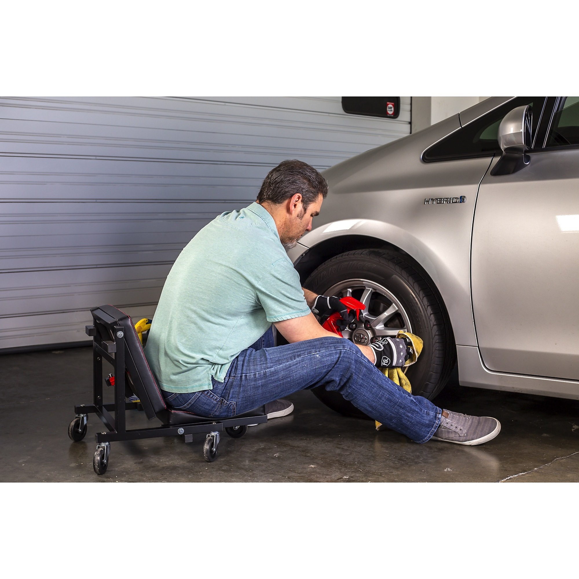 Powerbuilt, 2in.-1 Low Creeper Seat Roller Stool, Capacity 330 lb, Max ...