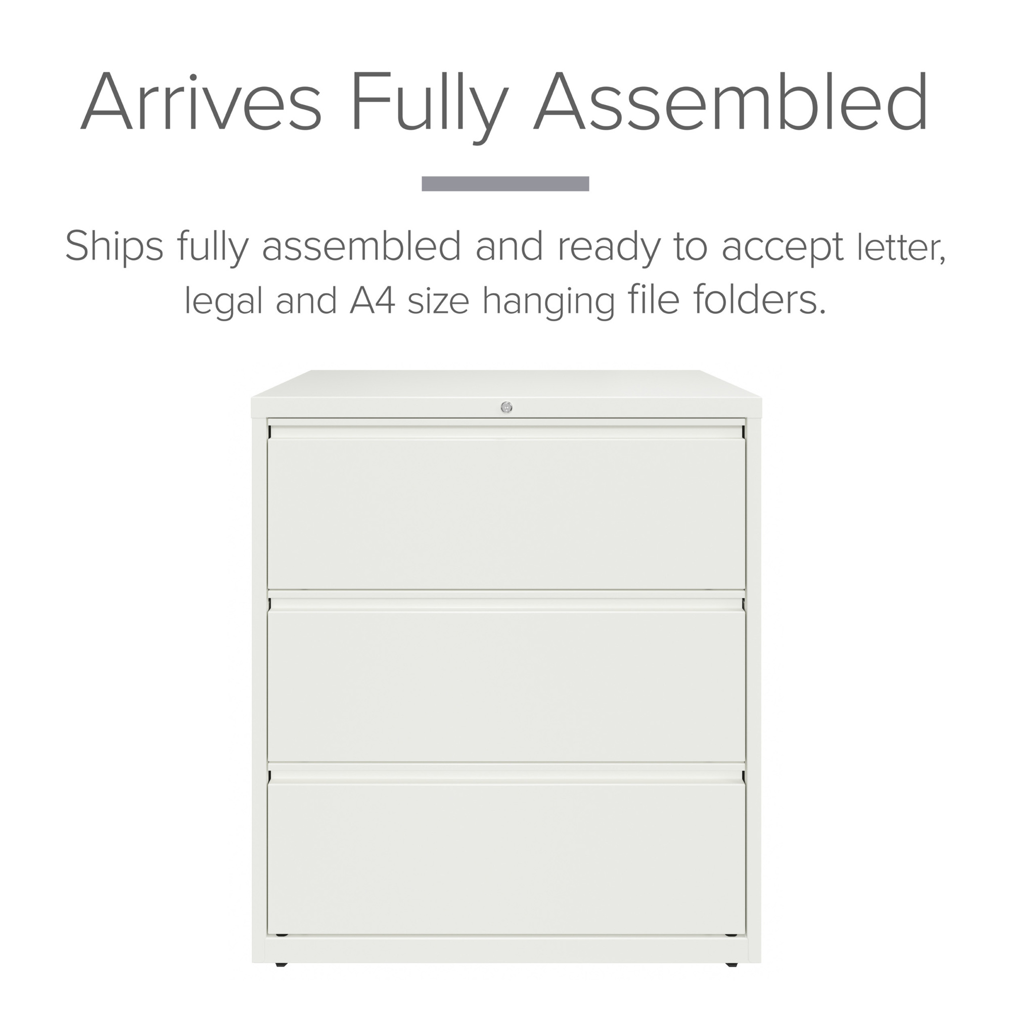 Hirsh Industries, 3 Drawer Lateral File Cabinet, Width 36 in, Depth 18. ...