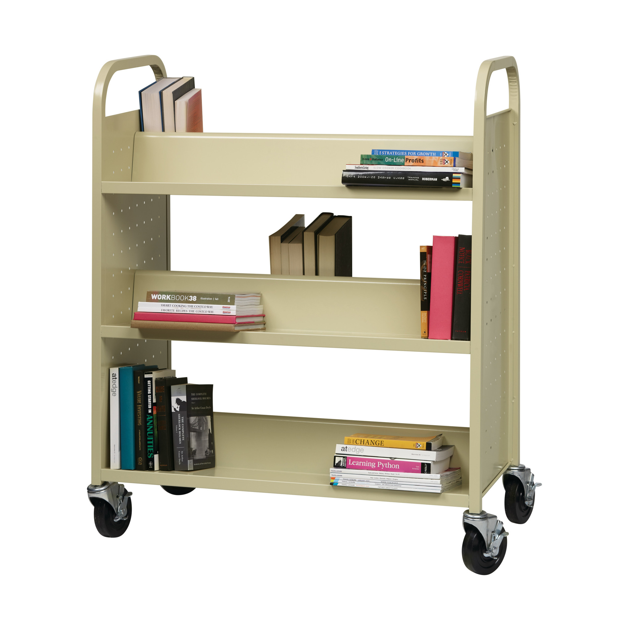 Hirsh Industries, Double-side Mobile Book Cart for Schools, Color Black ...
