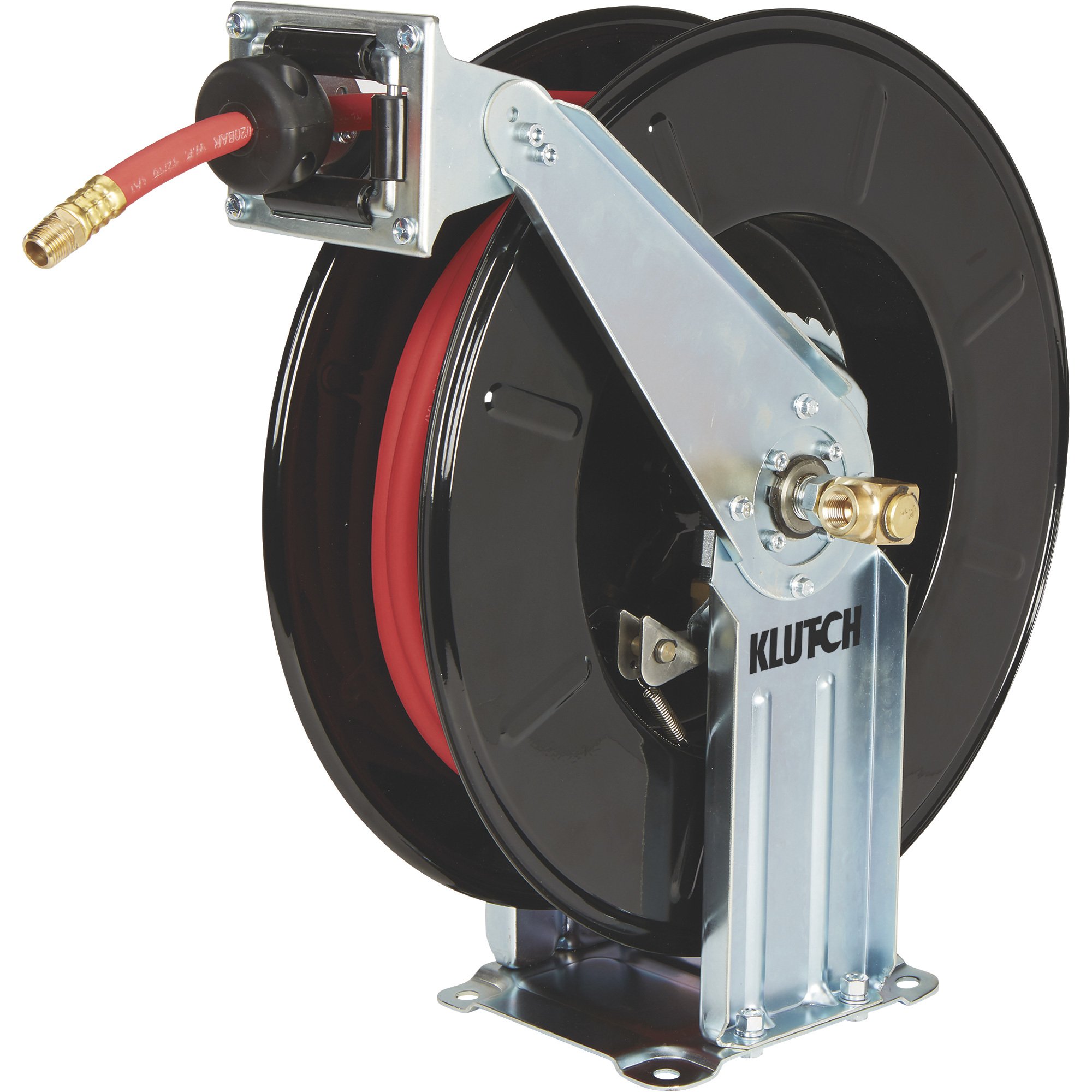 Klutch Heavy-Duty Air Hose Reel — With 3/8in. x 50ft. SRB Rubber Hose ...
