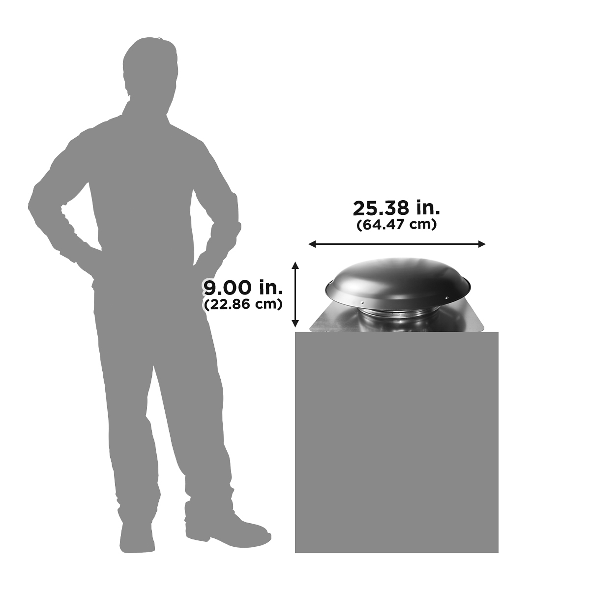 MaxxAir, 1600 CFM Roof Mount Power Attic Ventilator, Wgray, Air ...