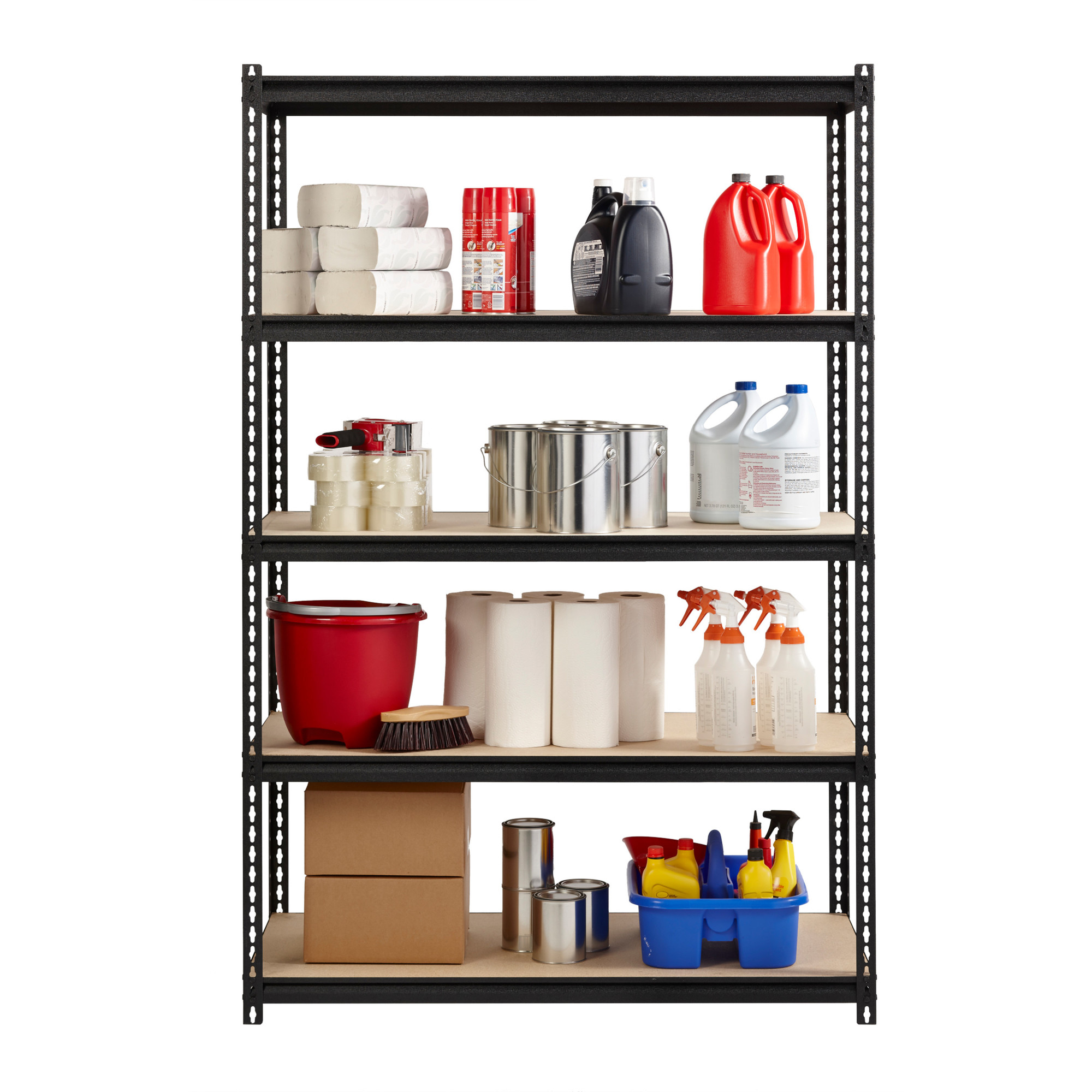 Hirsh Industries, 2300 Riveted Steel Shelving, 5-Shelf Unit, Width 48 ...