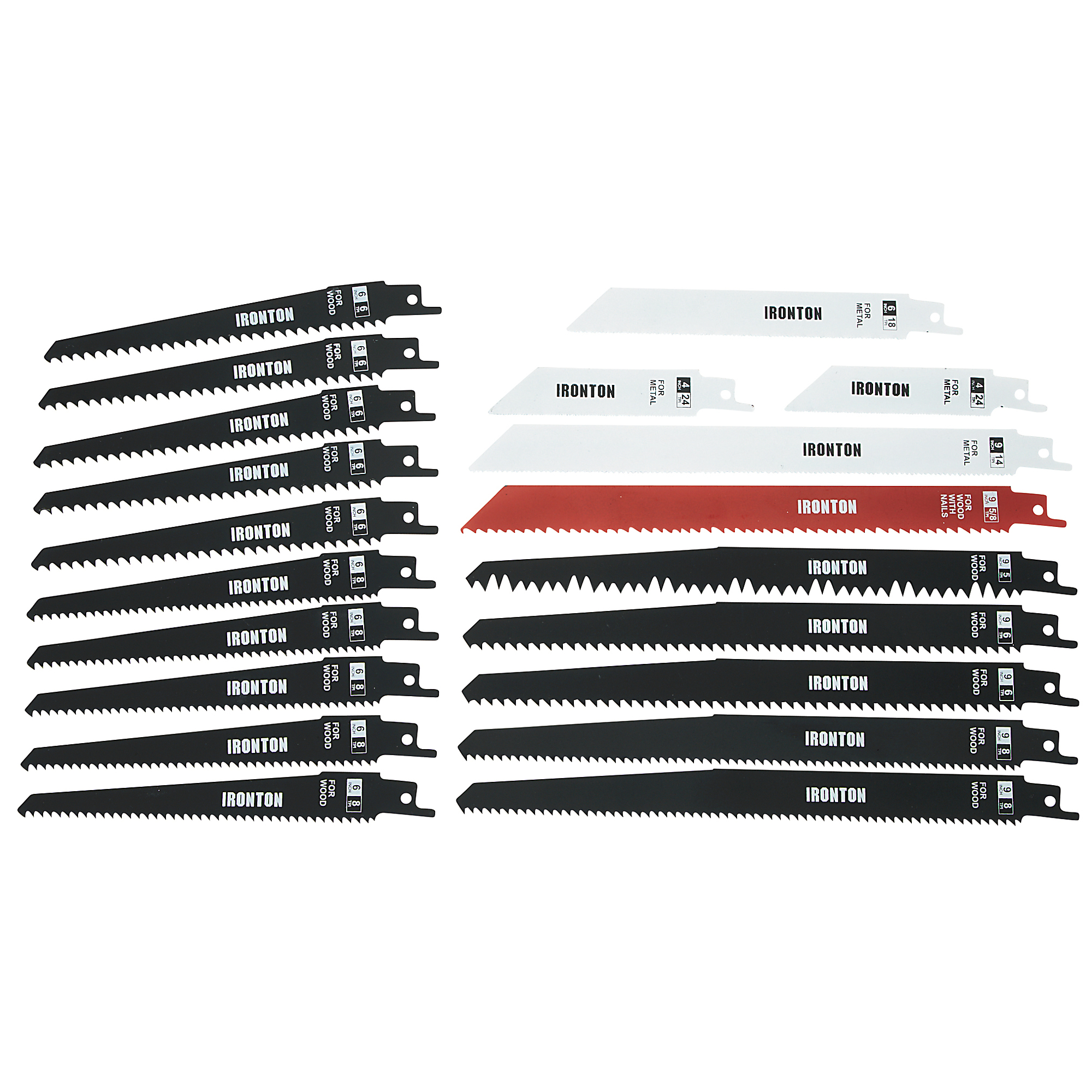 Ironton 20-Pc. Reciprocating Saw Blade Set, 6 TPI | Northern Tool