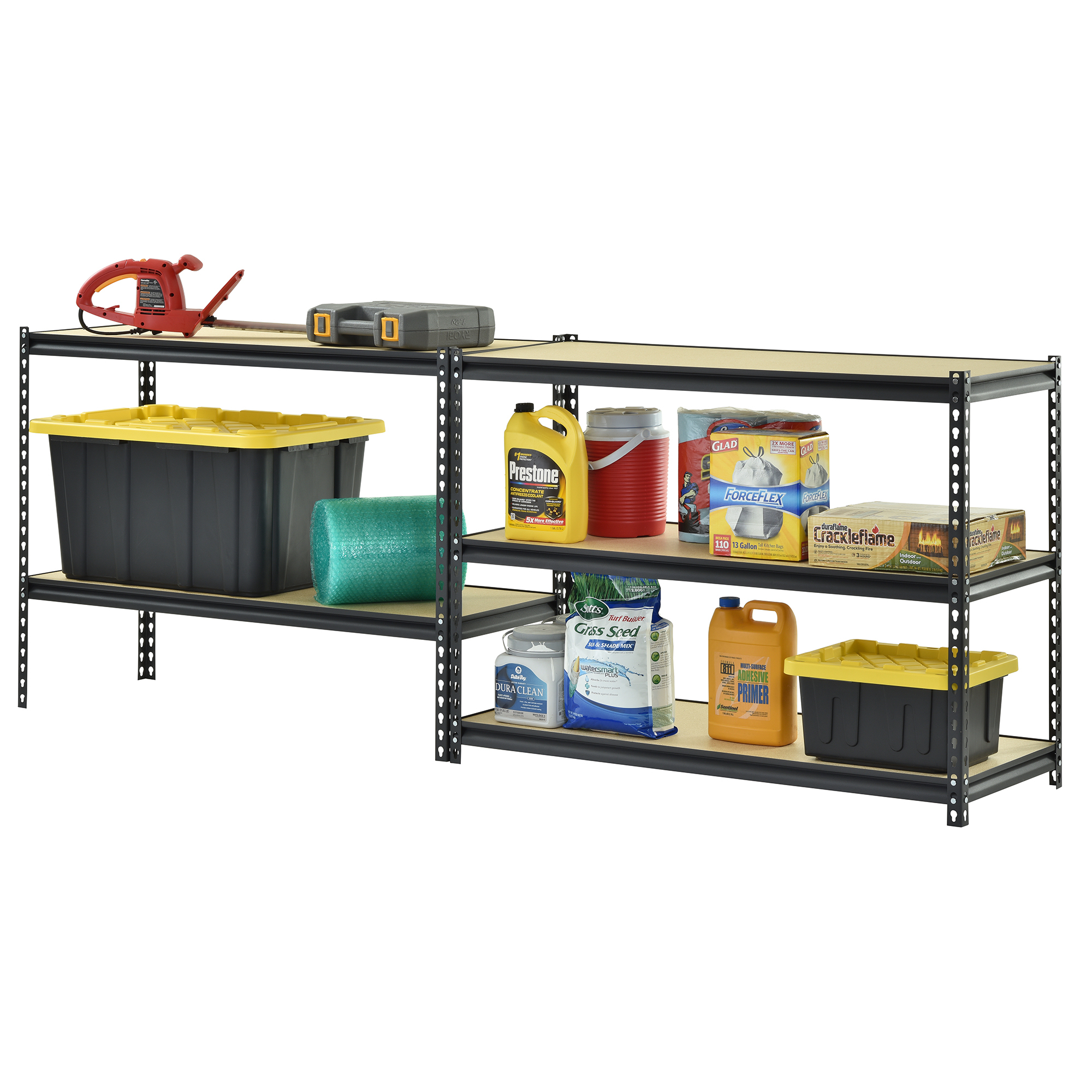 Edsal Muscle Rack, Black 5 Tier Shelving Unit, Width 48 in, Depth 18 in ...