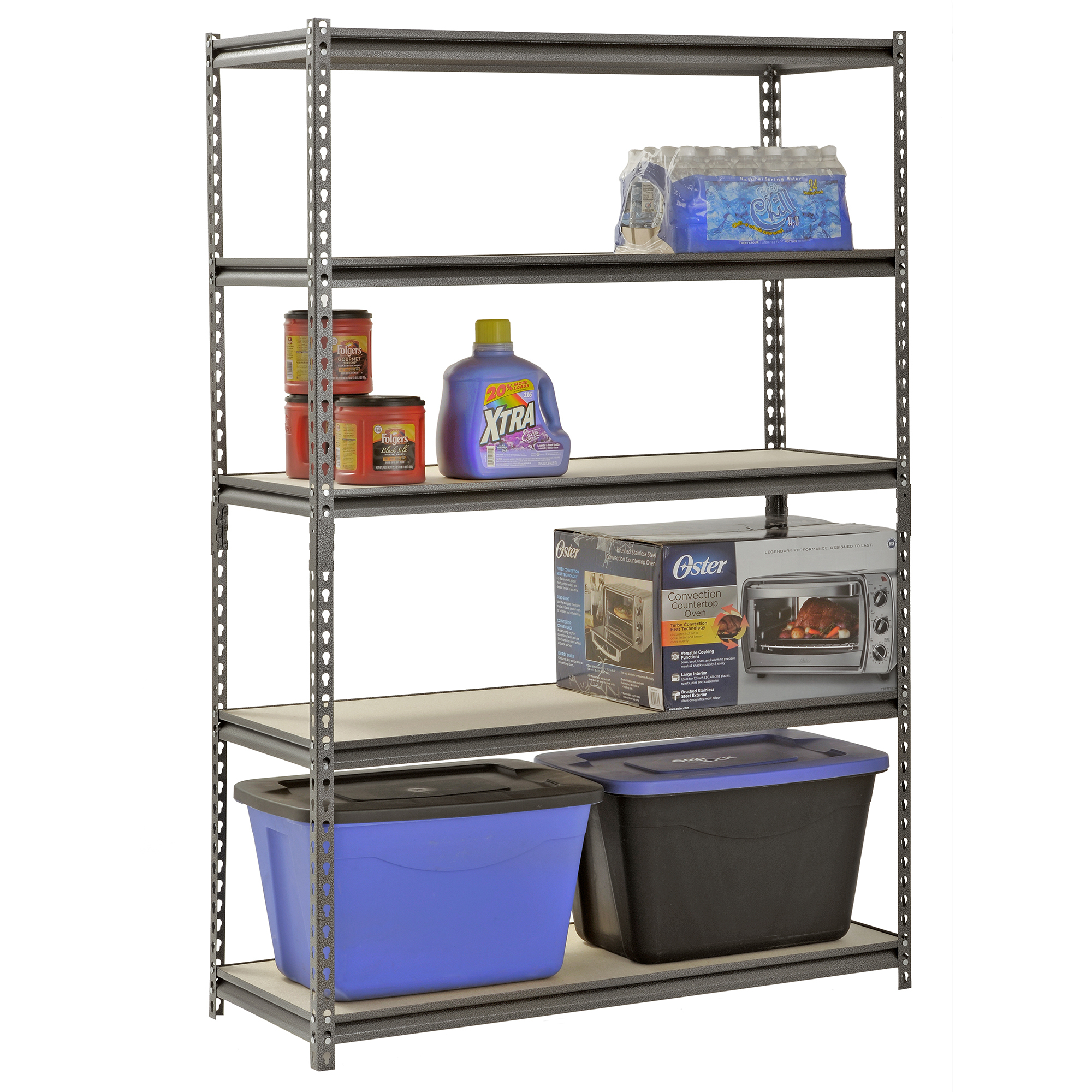 Edsal Muscle Rack, Silver Vein 5 Tier 48in.Wx18in.Dx72in.H Shelving ...
