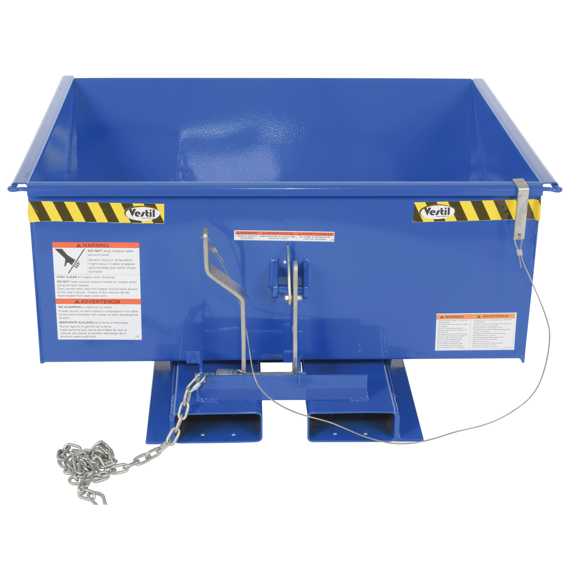Vestil, Low profile self dumping hopper .5 cubic yard, Capacity 2000 lb ...
