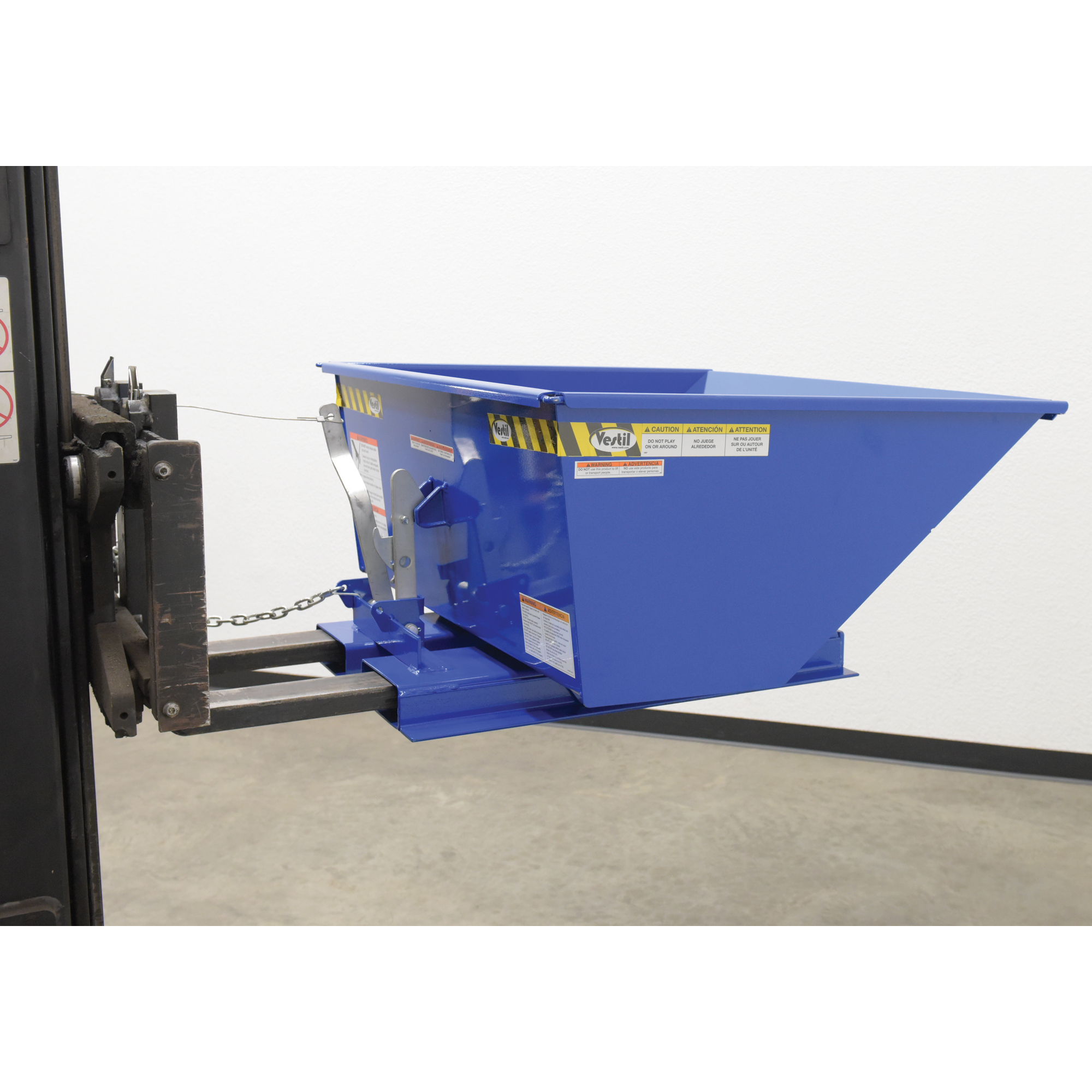 Vestil, Low profile self dumping hopper .5 cubic yard, Capacity 2000 lb ...