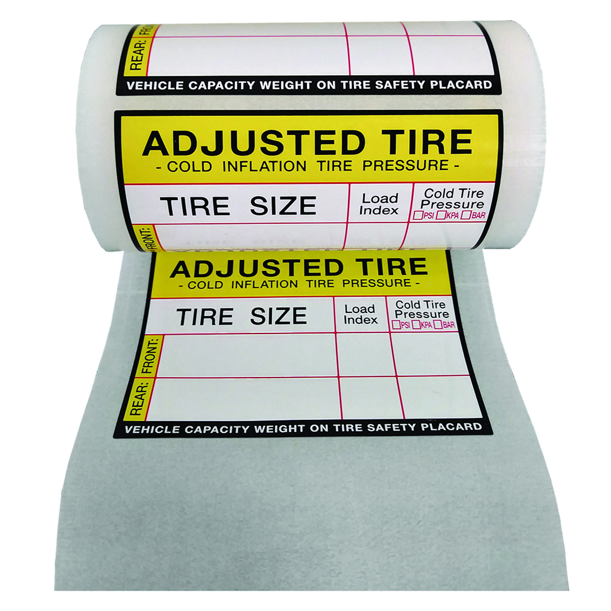 Autel, Box of 100 Placard Value Stickers Adjust Tire Info, Model ...