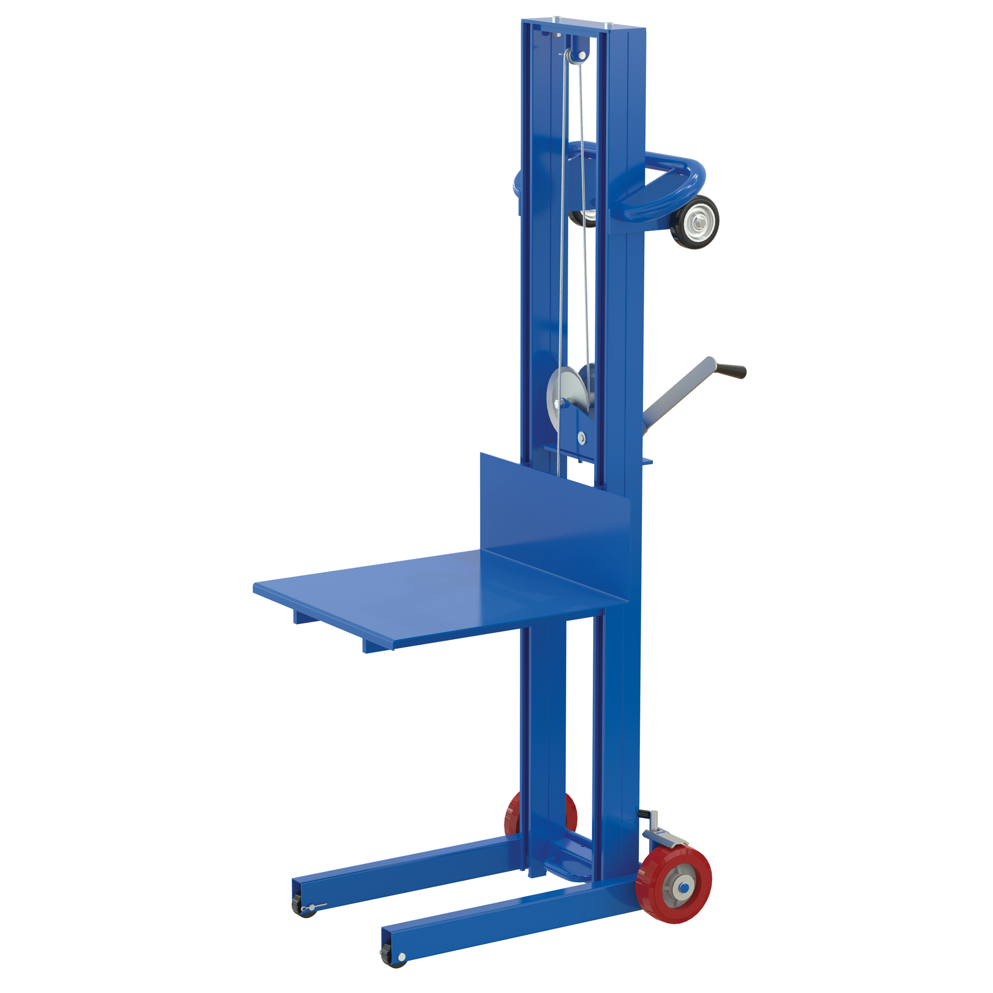 Vestil, Steel lift with winch wheel lock, Capacity 400 lb, Raised ...