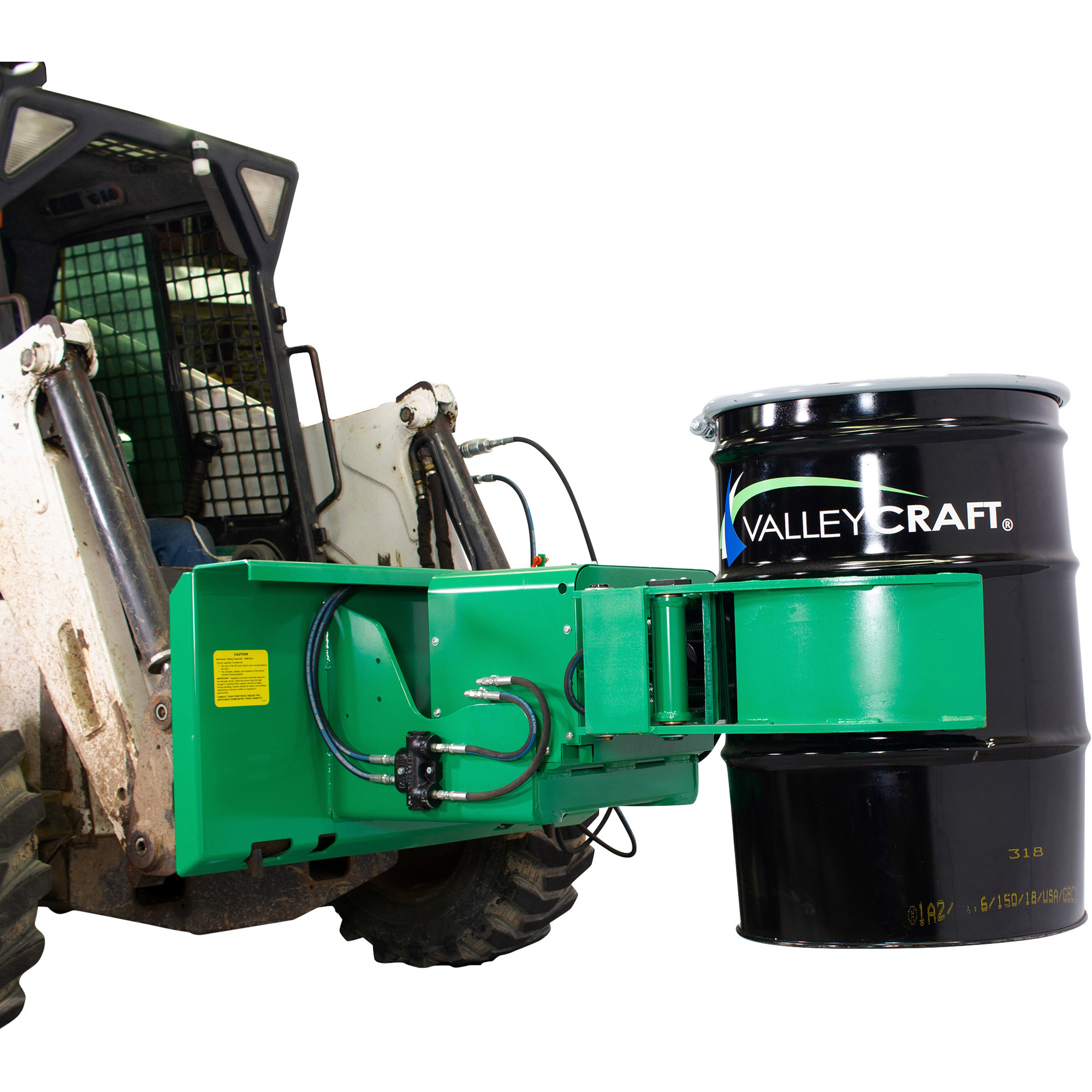 Valley Craft Drum Clamp and Rotate Powered Skid Steer Attachment, Skid ...