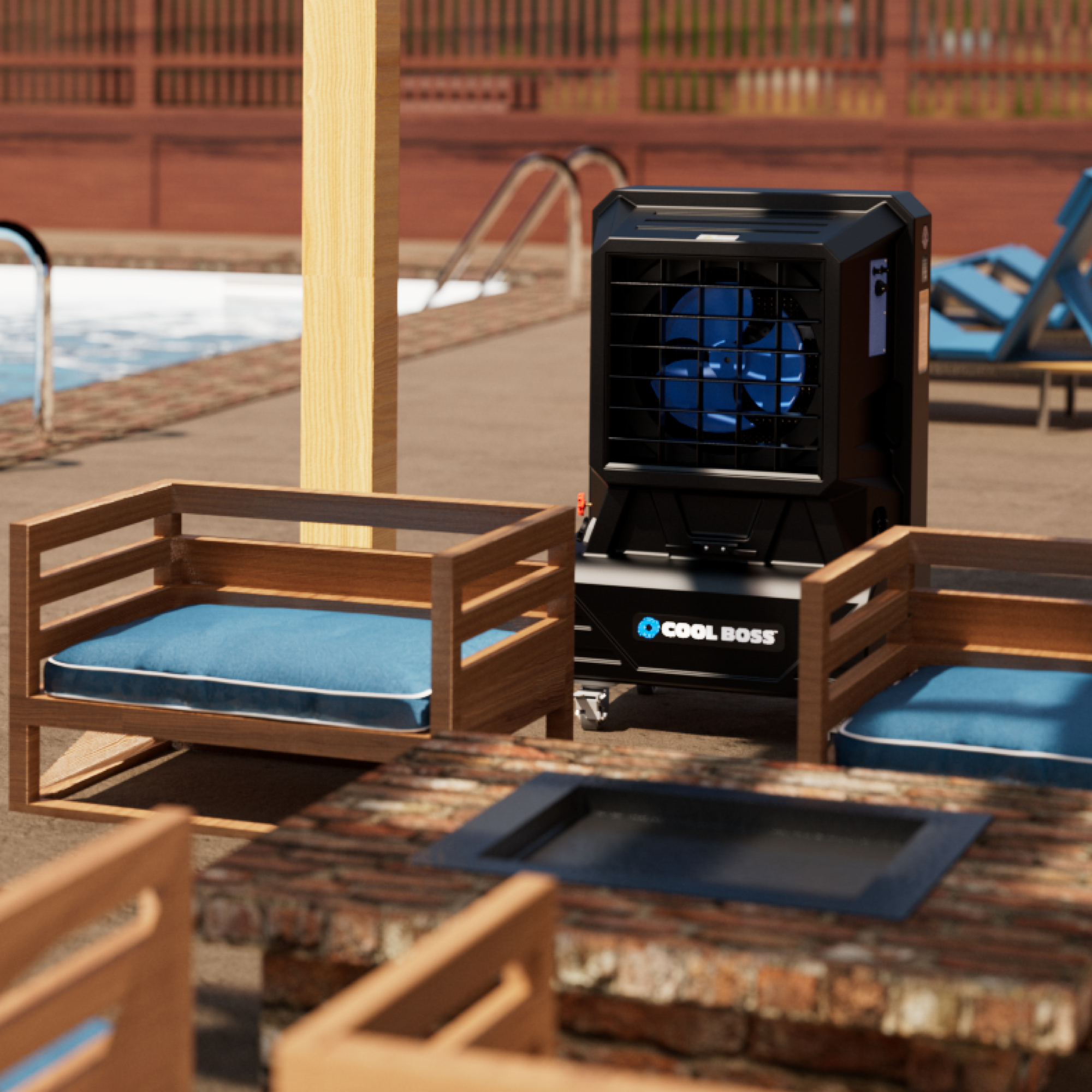 Cool Boss, Portable Evaporative Air Cooler,, Fan Diameter 26 in, Air ...