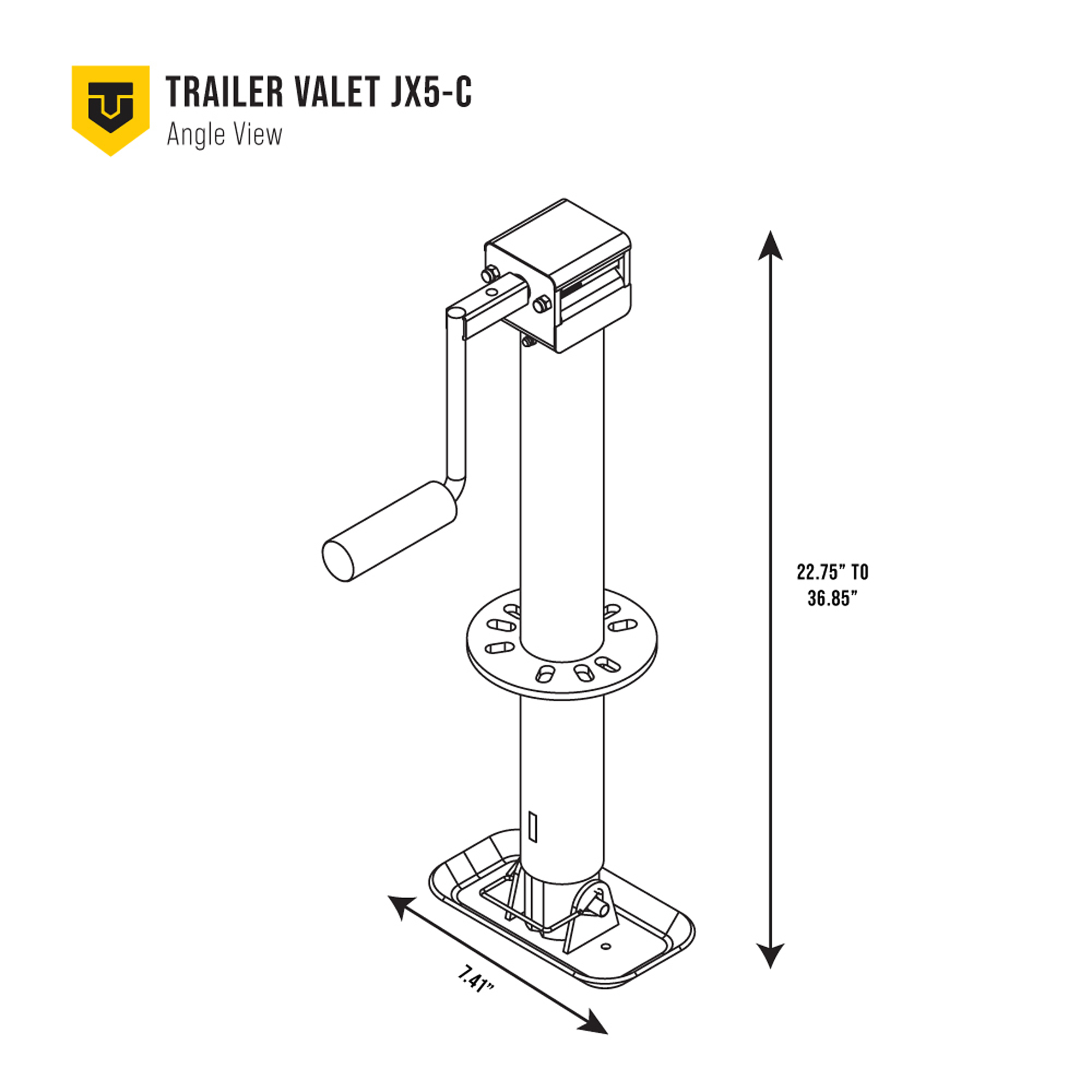 Trailer Valet, 5000 lbs Center A-Frame Mounted Drill Jack, Lift ...