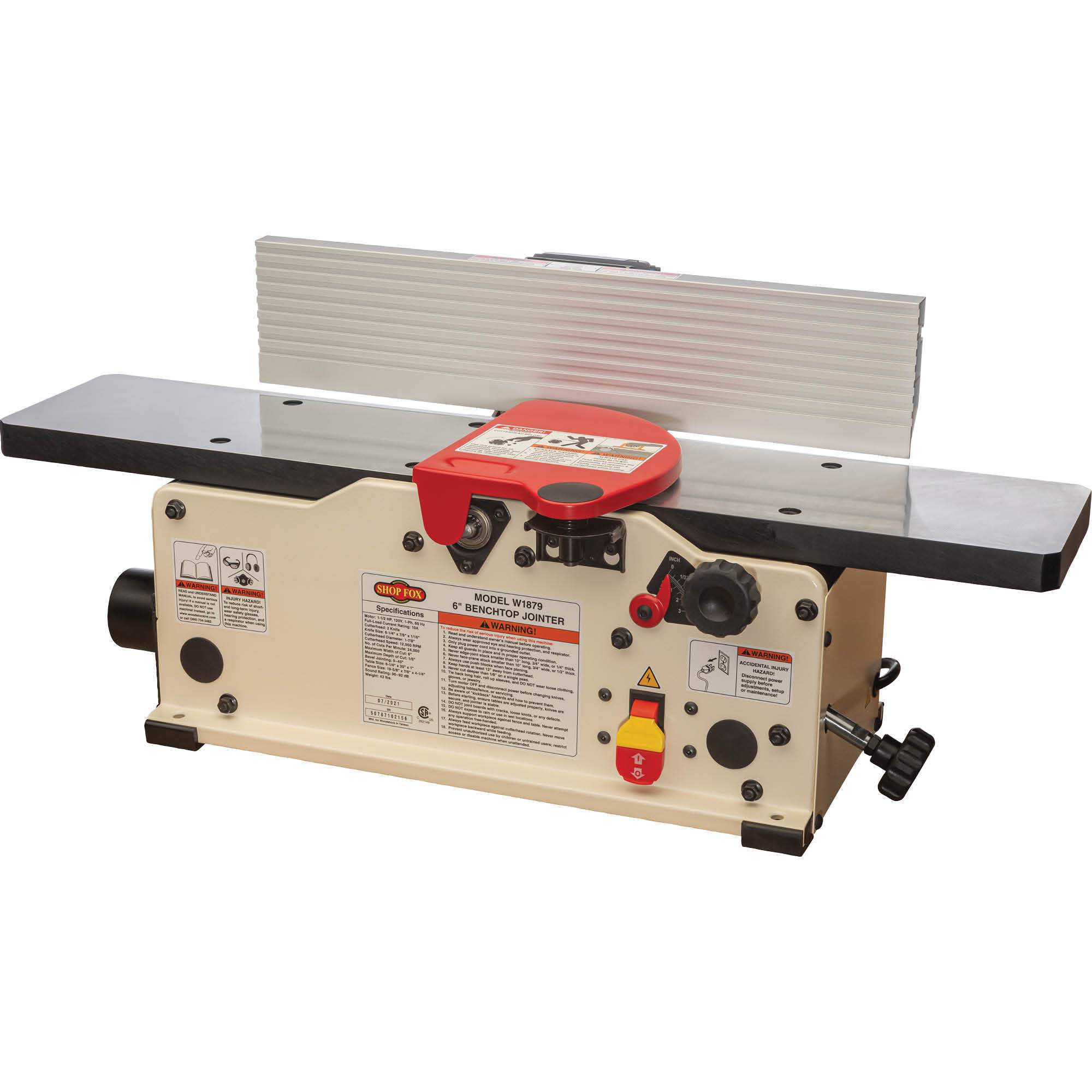 Shop Fox, 6in. Benchtop Jointer with Straight Knives, Model# W1879 ...