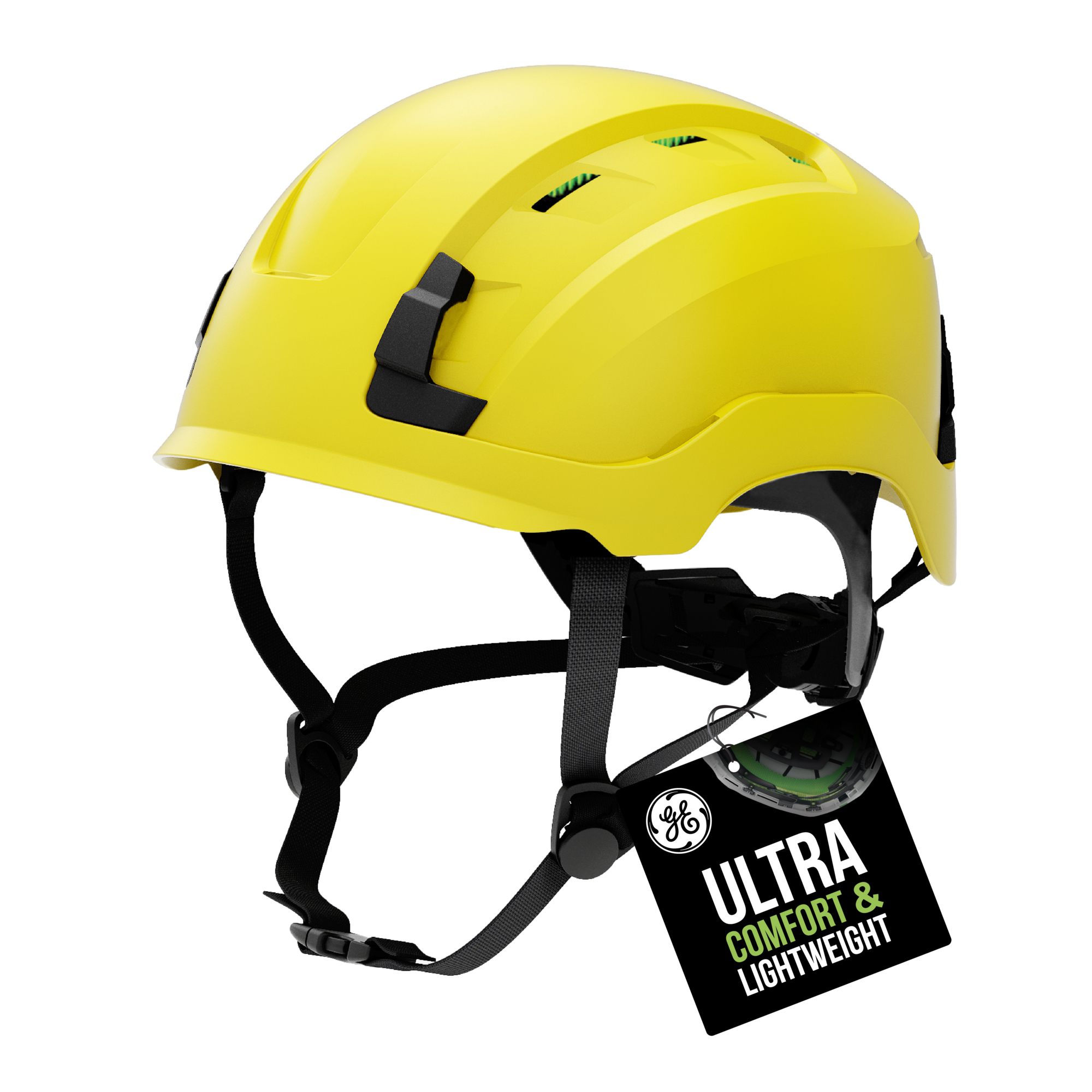 General Electric, Safety Helmet-Vented, Hat Size Adjustable, Yellow ...