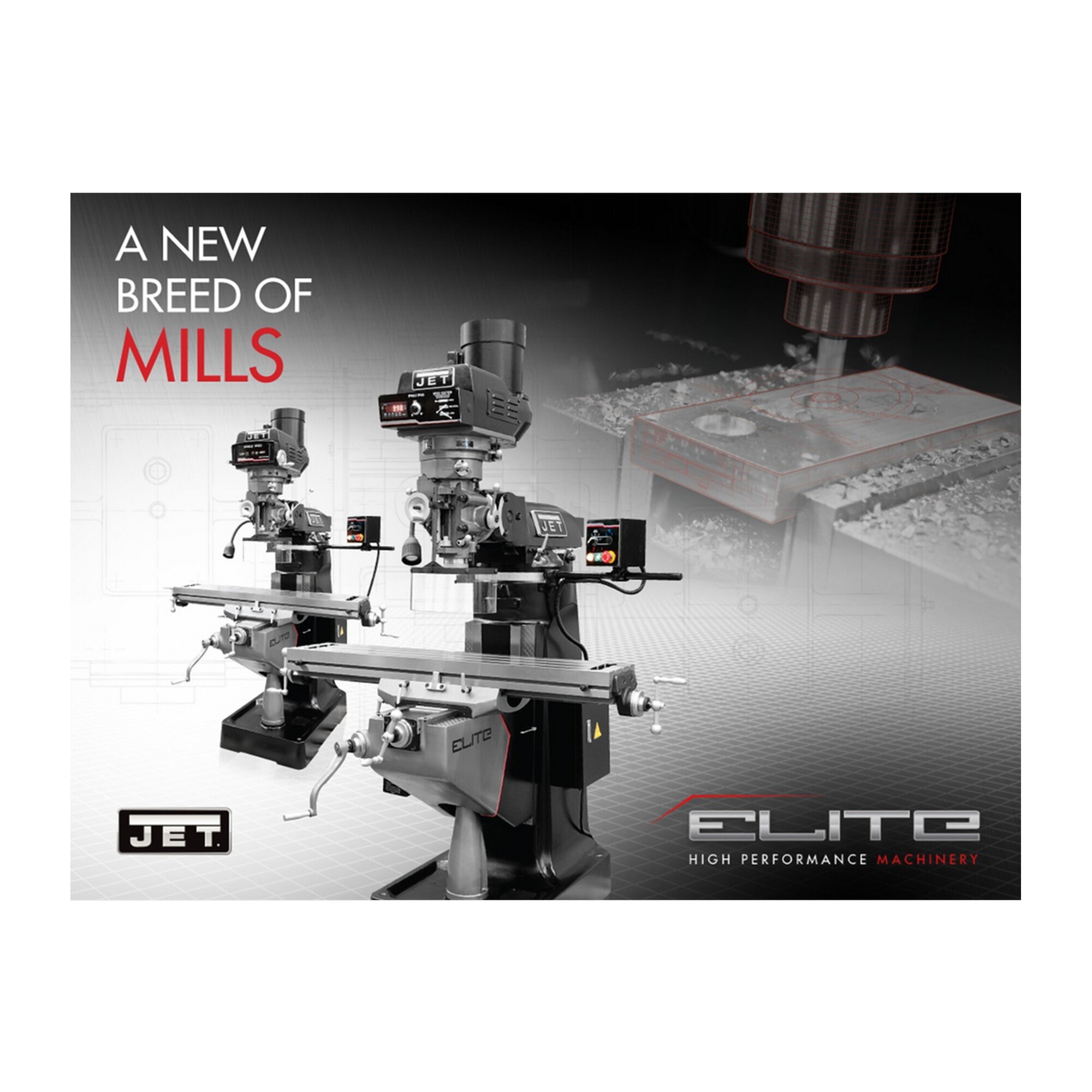 JET, Milling Machine, Horsepower 3 HP, Volts 230 Model# ETM-949EVS ...