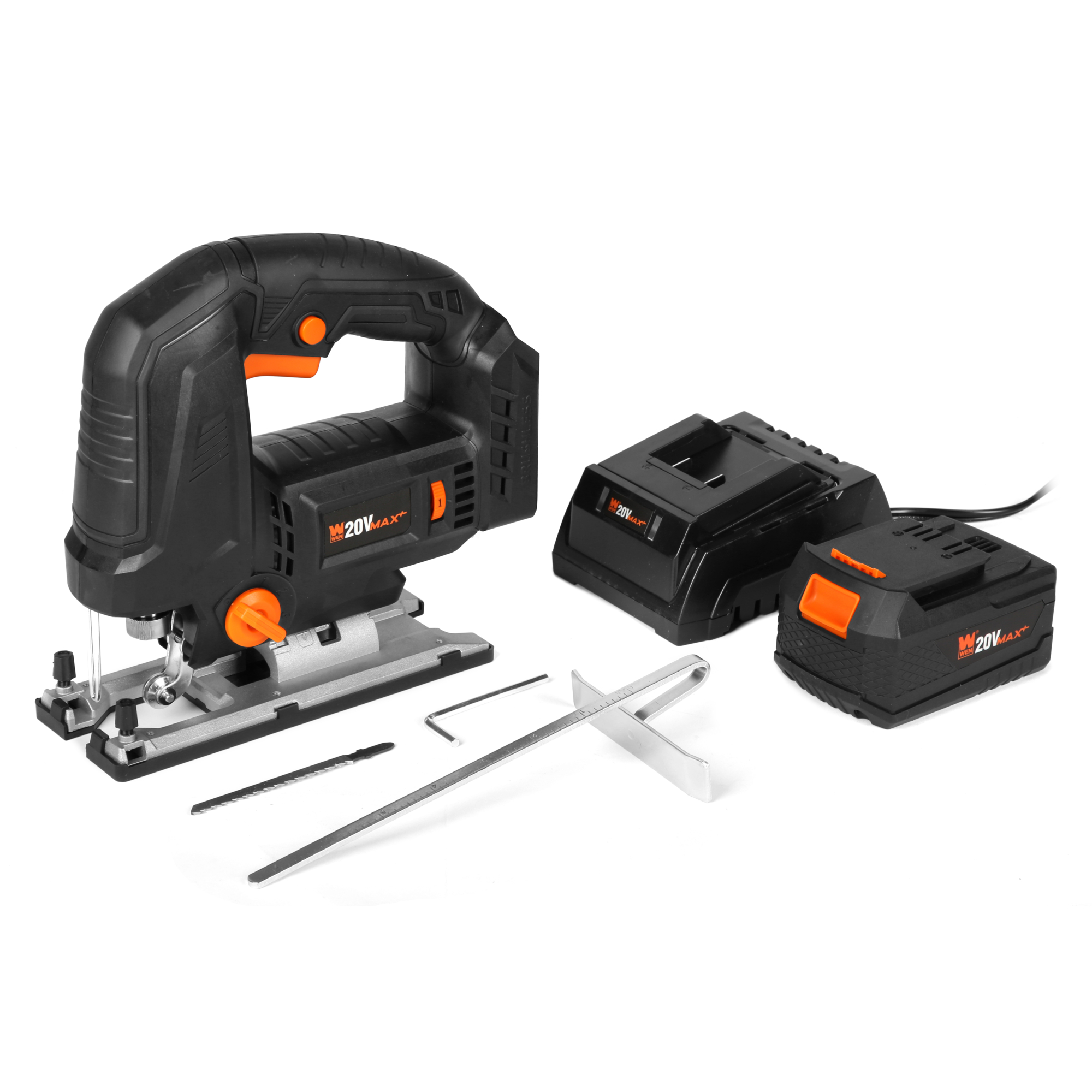 WEN, 20V Max Cordless Brushless Auto-Speed Jigsaw, Strokes per Minute ...