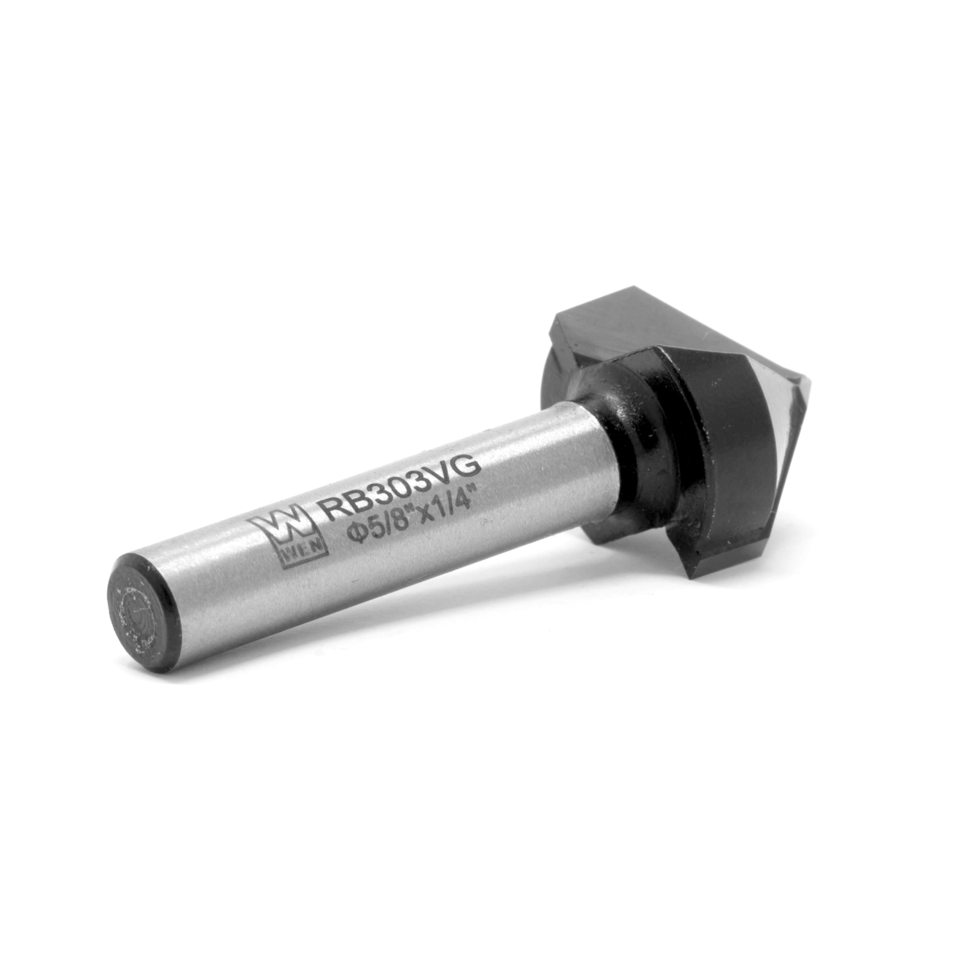 WEN, 5/8in. V-Groove Carbide-Tipped Router Bit, Shank Size 1/4 in, Bit ...