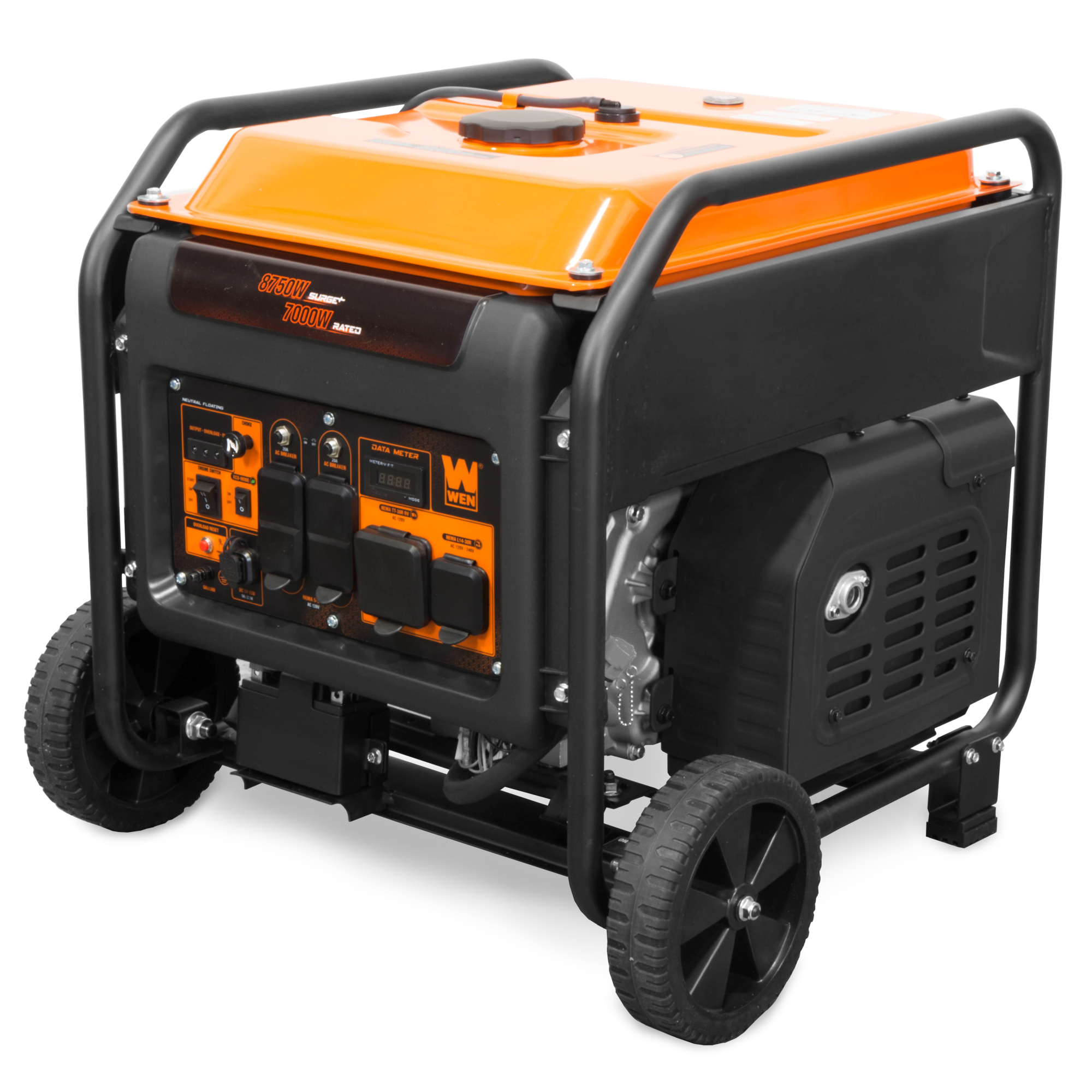 WEN, 8750W Electric Start Open Frame Inverter Generator, Surge Watts ...