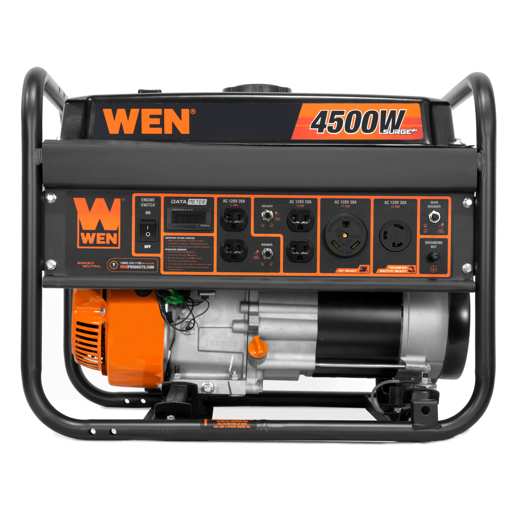 WEN, 4500W Portable Generator, Surge Watts 4500 Rated Watts 3600 ...