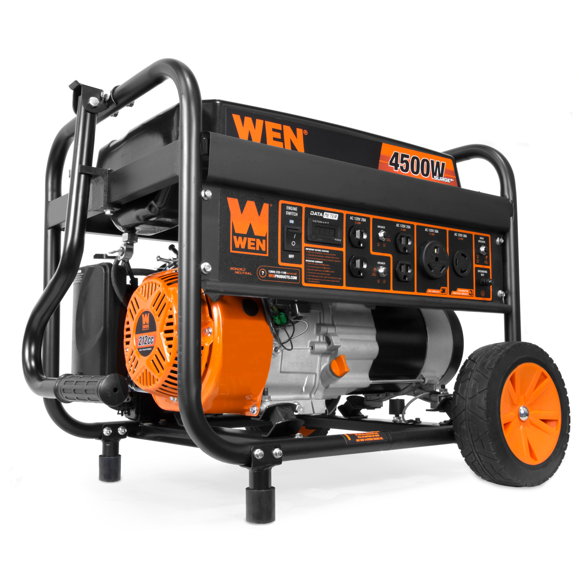 WEN Generator Wheel and Handle Kit - 8in. Flat-Free Wheels, Foldable ...