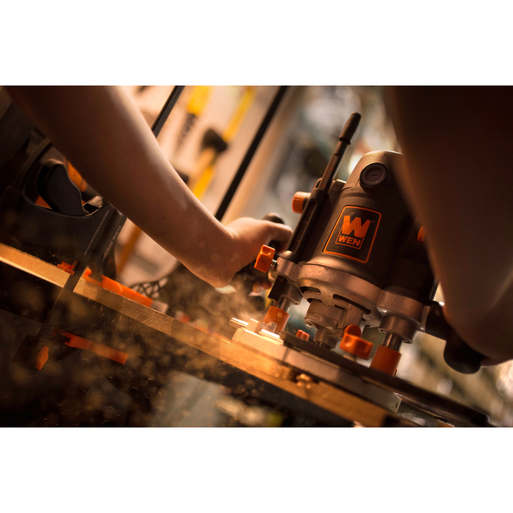 WEN Variable Speed Plunge Woodworking Router Kit - 15 Amps, 8,000 ...